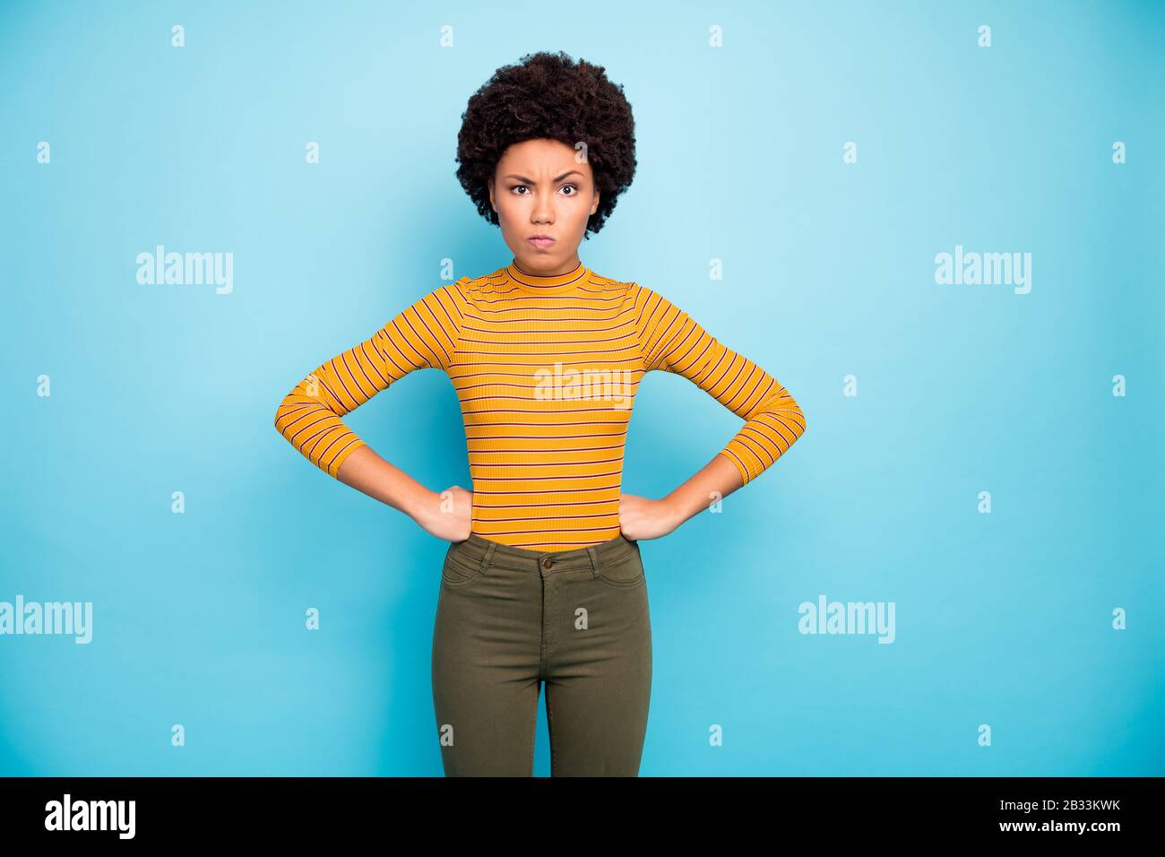 Angry frowning african american young hi-res stock photography and images - Alamy