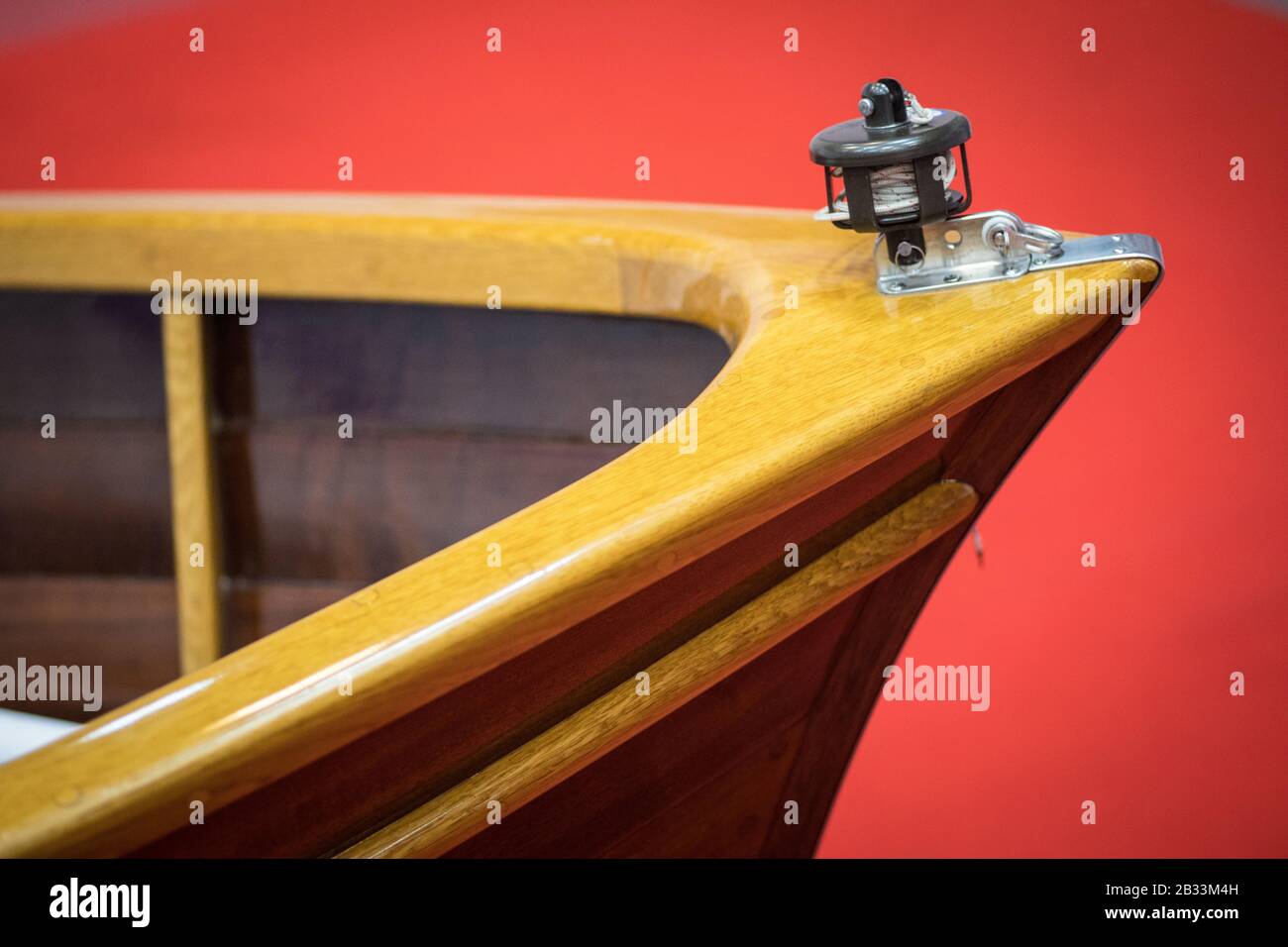 Detail of the front part of a wooden boat Stock Photo - Alamy