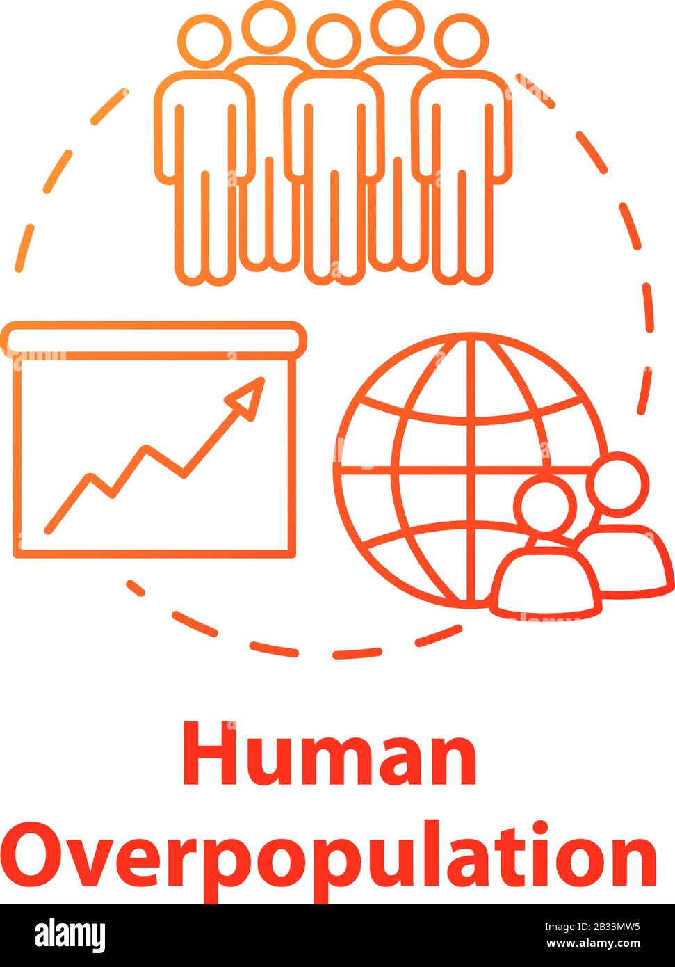Human overpopulation concept icon. Birth rate increase. International ...