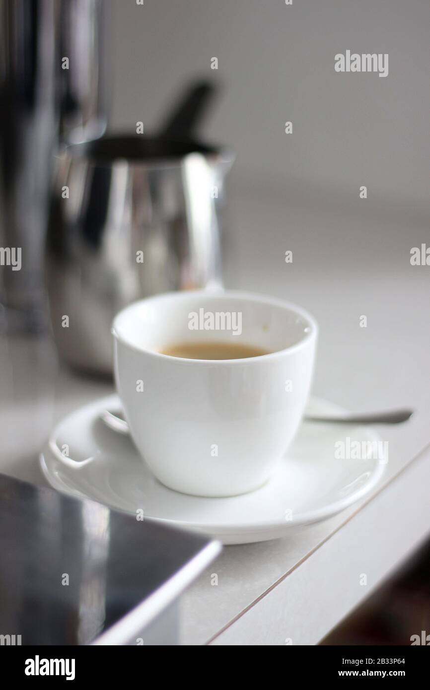 Espresso Coffee Served on a Bar Counter. Coffee Break Refreshment Stock ...