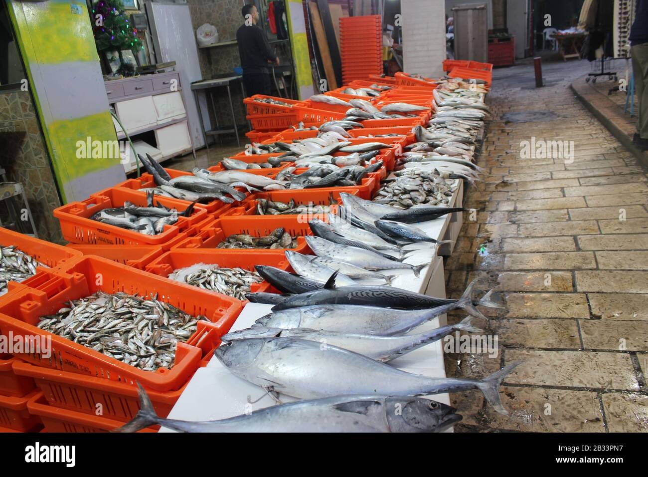 Haifa, Israel - December 27, 2019: The freshest and most delicious ...