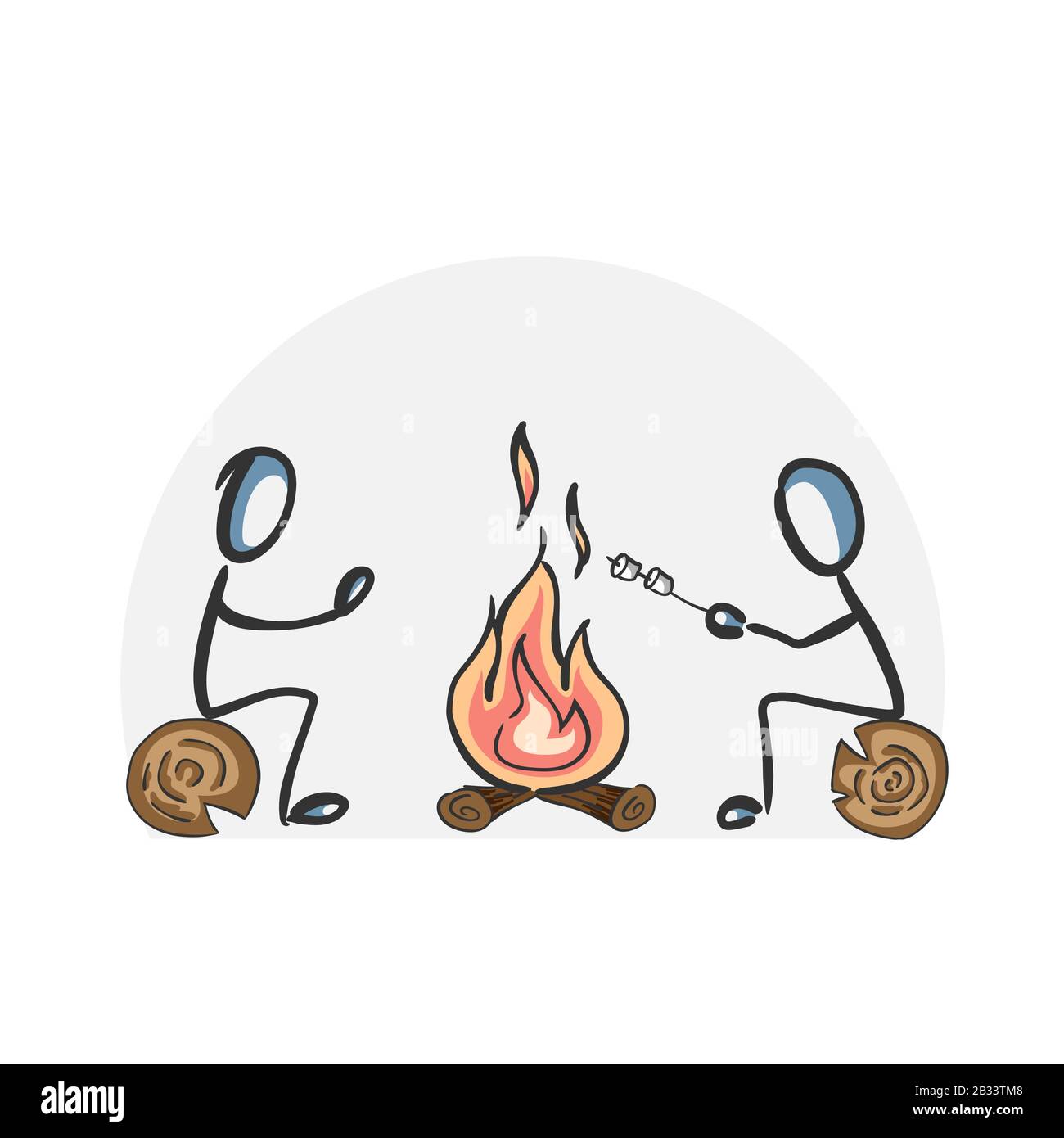 Campfire Marshmallows Drawing