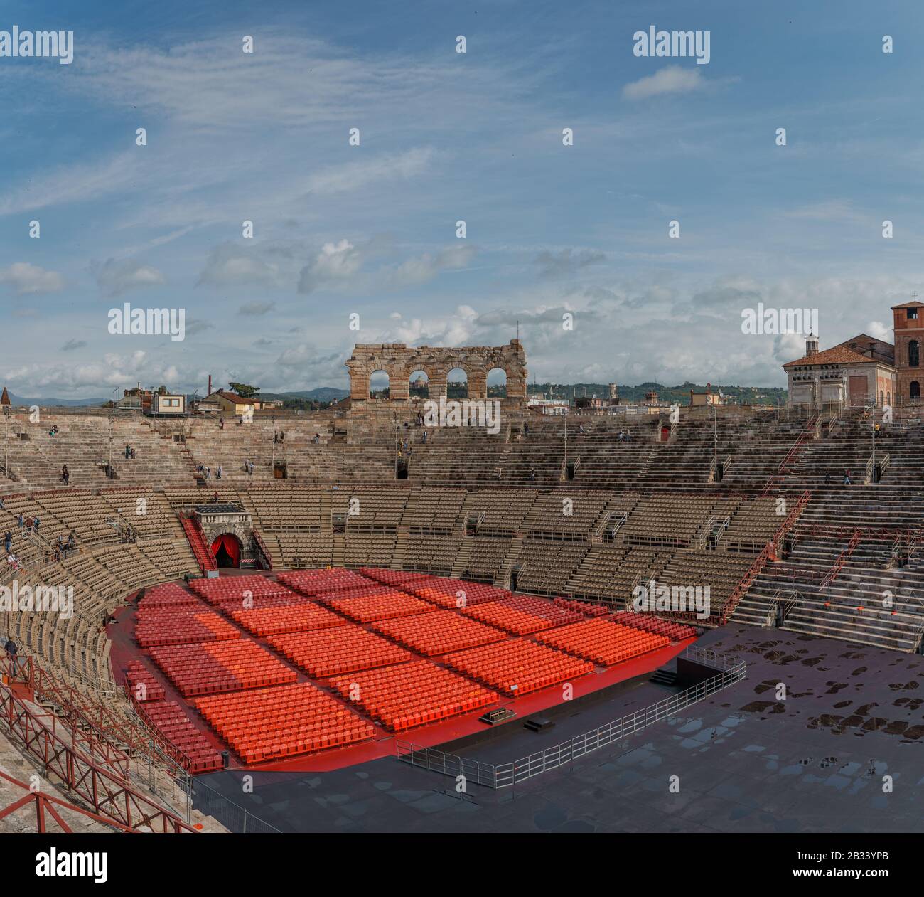 Inside view of Arena di Verona, an ancient Roman amphitheatre in Verona ...