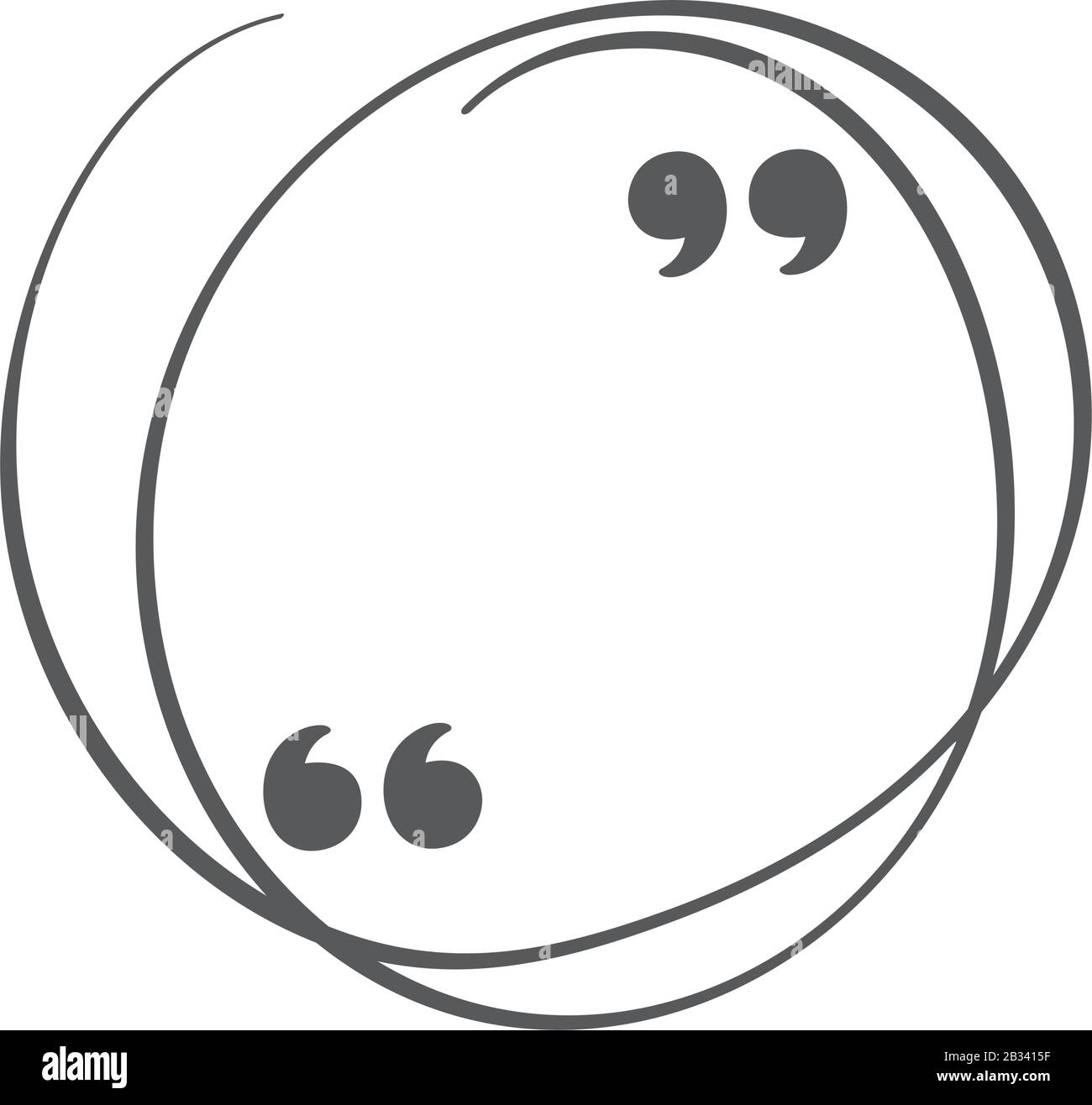 Calligraphic flourish round quote bubble frame. Copy space vector quote ...