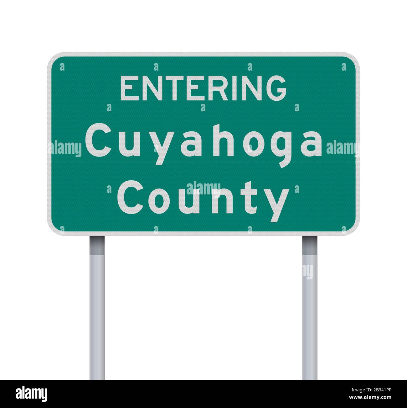 Vector illustration of the Entering Cuyahoga County green road sign on ...
