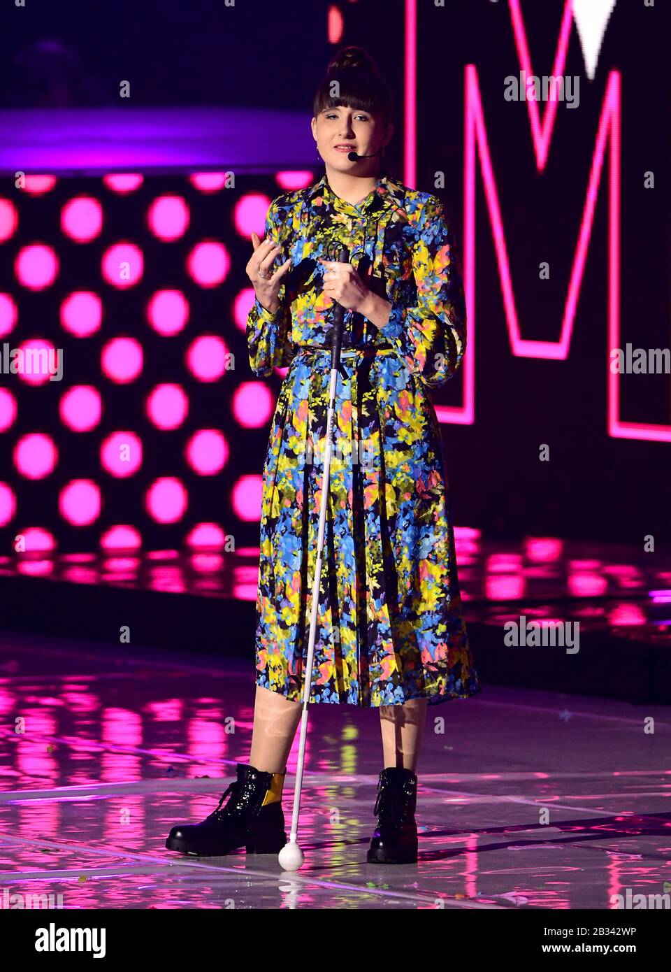 Alexandra Adams on stage at the WE Day UK charity event and concert ...