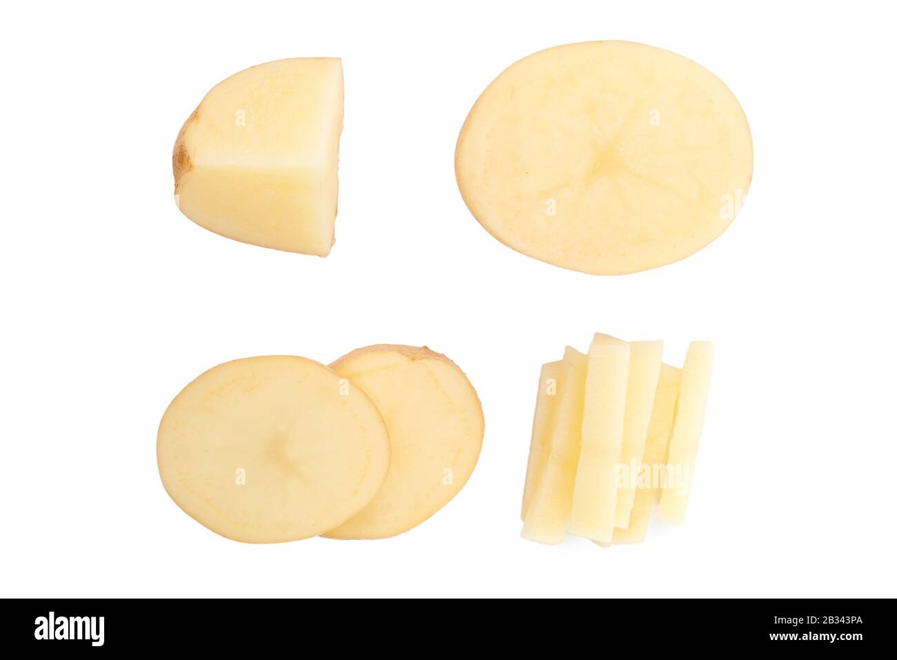 raw yellow potato isolated on white background Stock Photo - Alamy