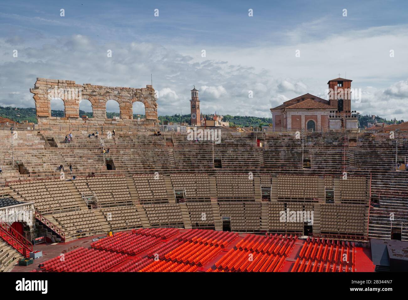 Inside view of Arena di Verona, an ancient Roman amphitheatre in Verona ...