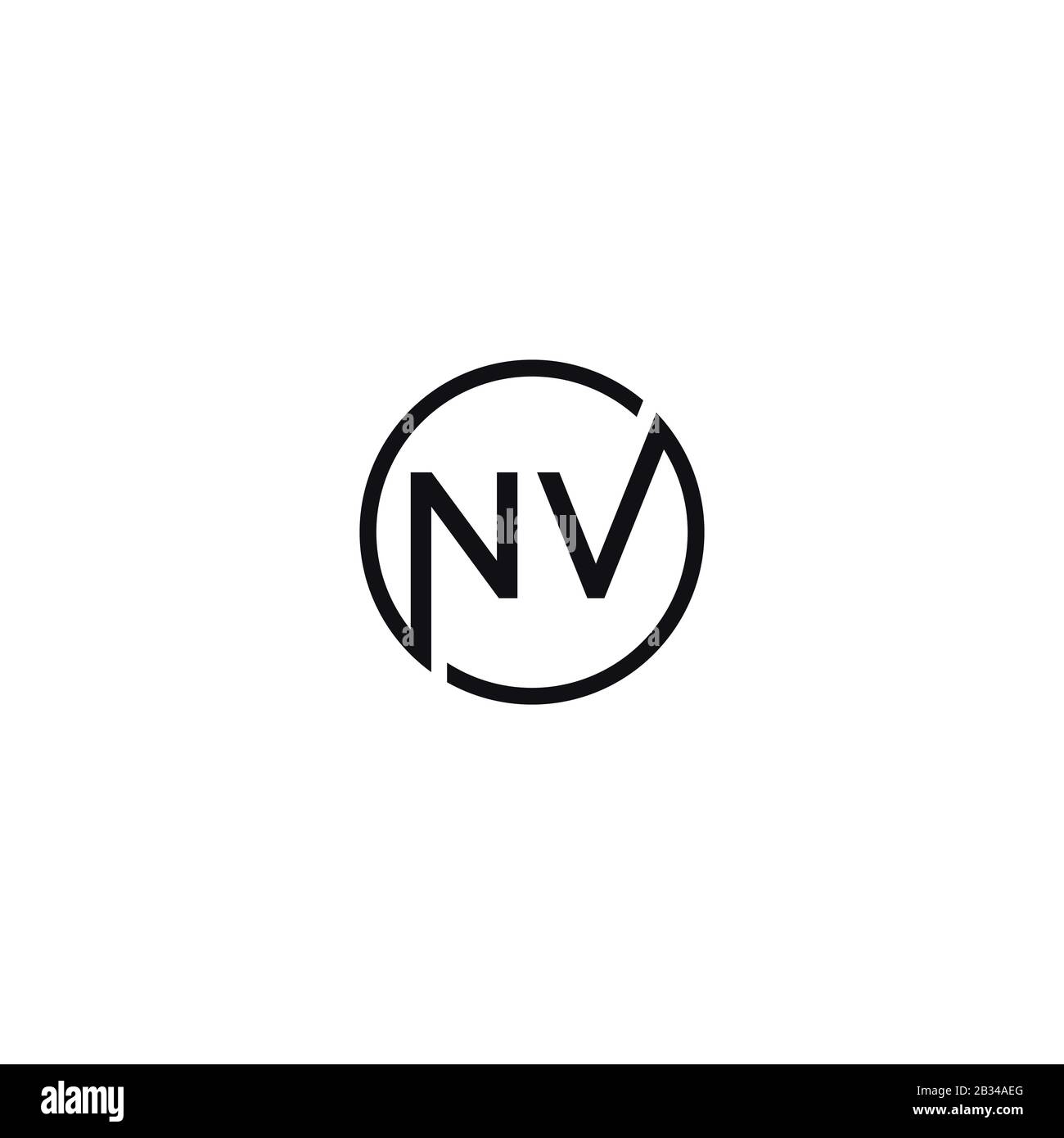 Initial letter nv or vn logo vector design template Stock Vector Image ...