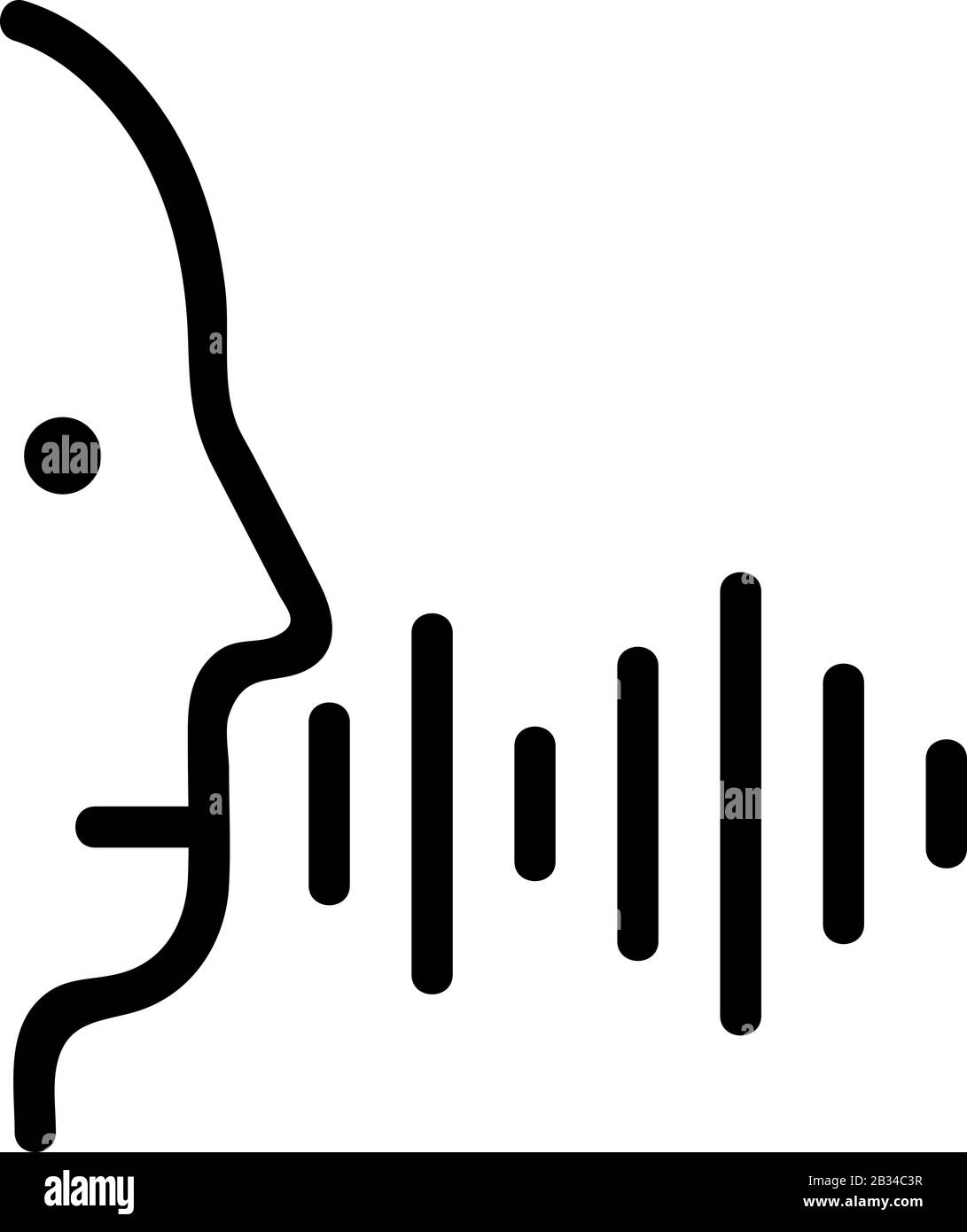 head, sound icon vector. Isolated contour symbol illustration Stock ...