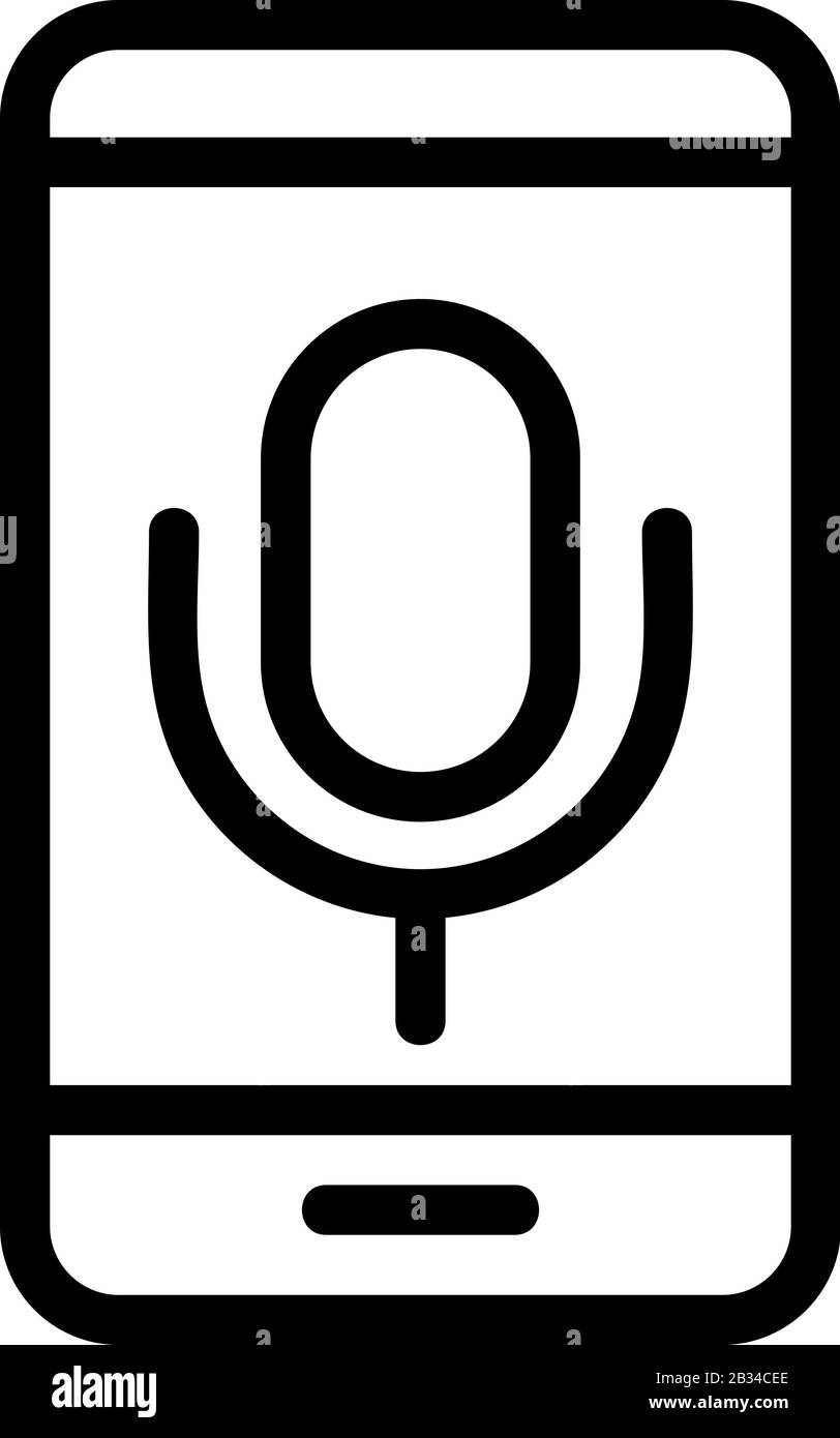 phone, microphone icon vector. Isolated contour symbol illustration ...