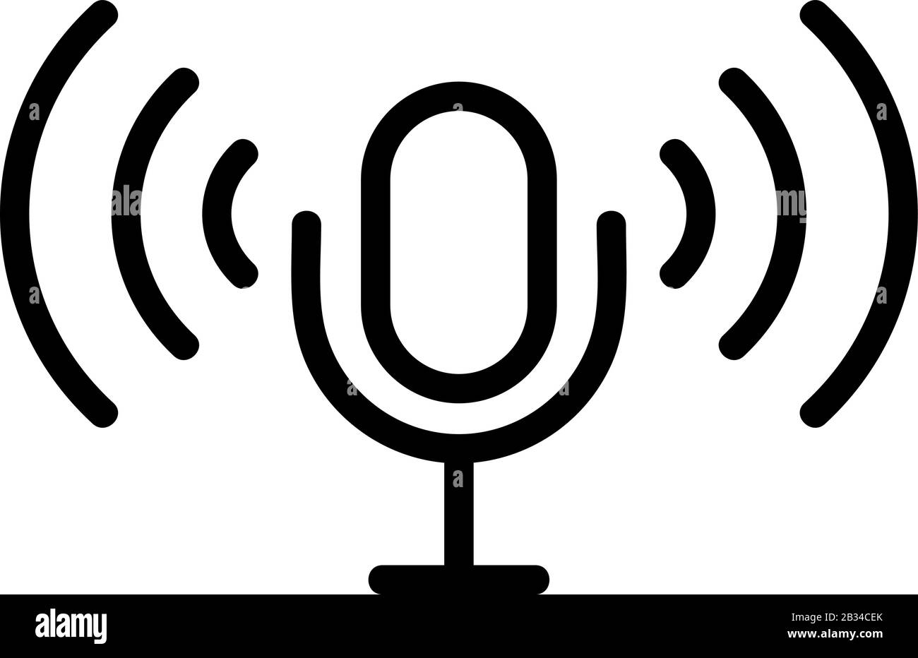 microphone control icon vector. Isolated contour symbol illustration ...