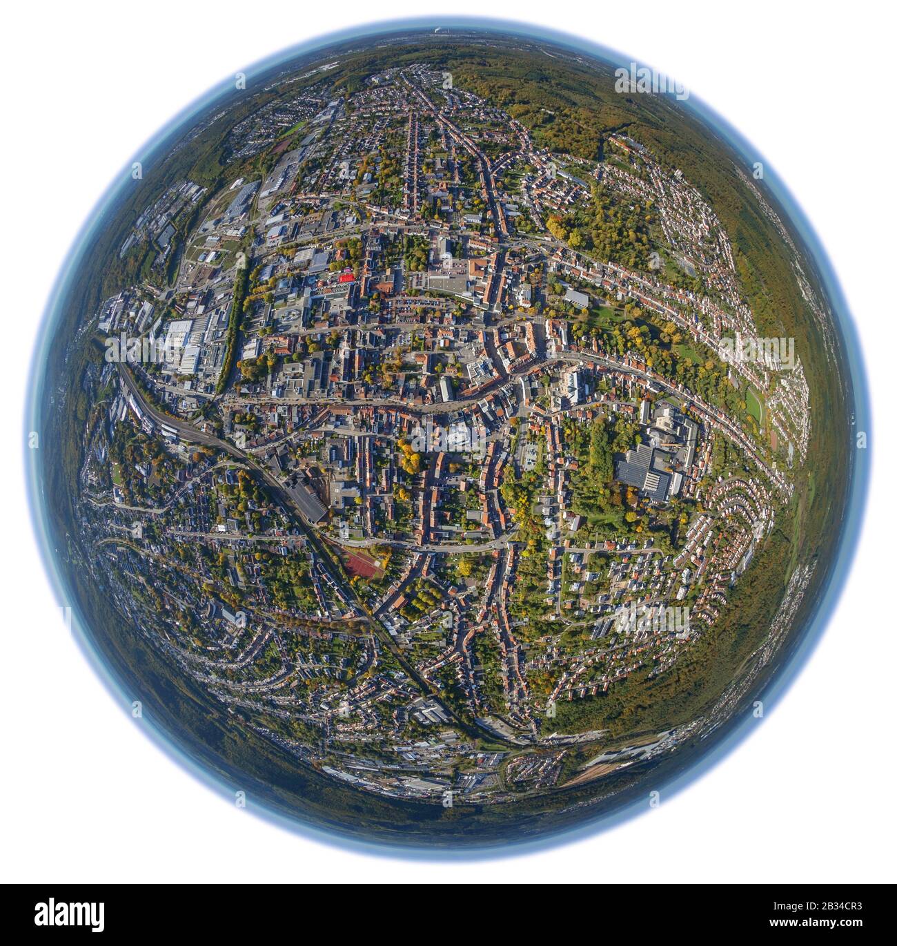 Aerial view european town Cut Out Stock Images & Pictures - Alamy