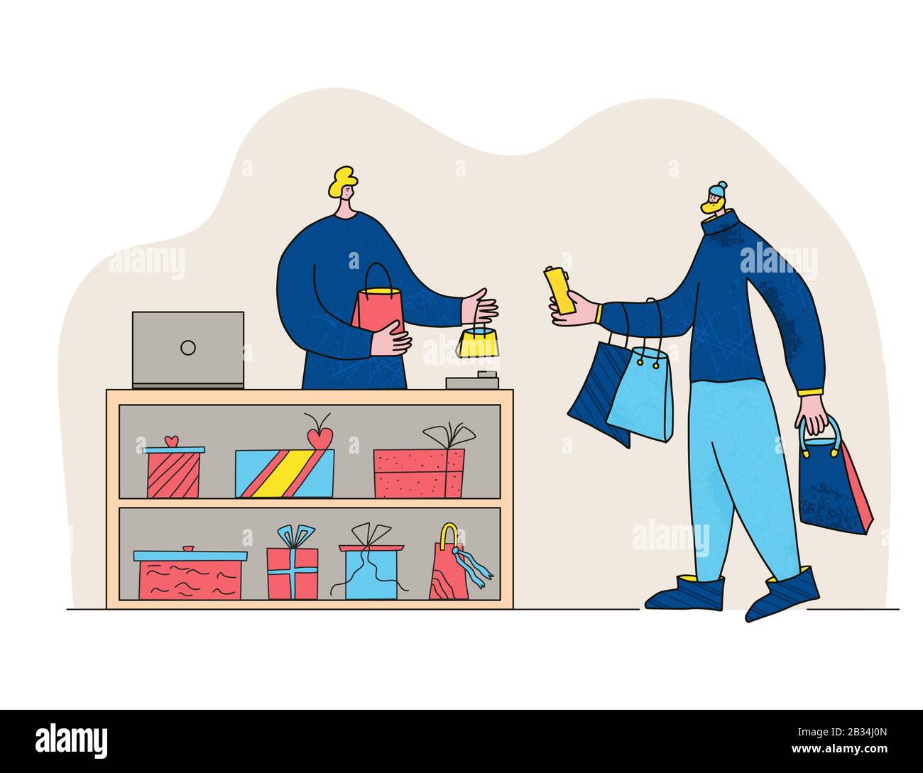 Gift shop owner Stock Vector Images - Alamy