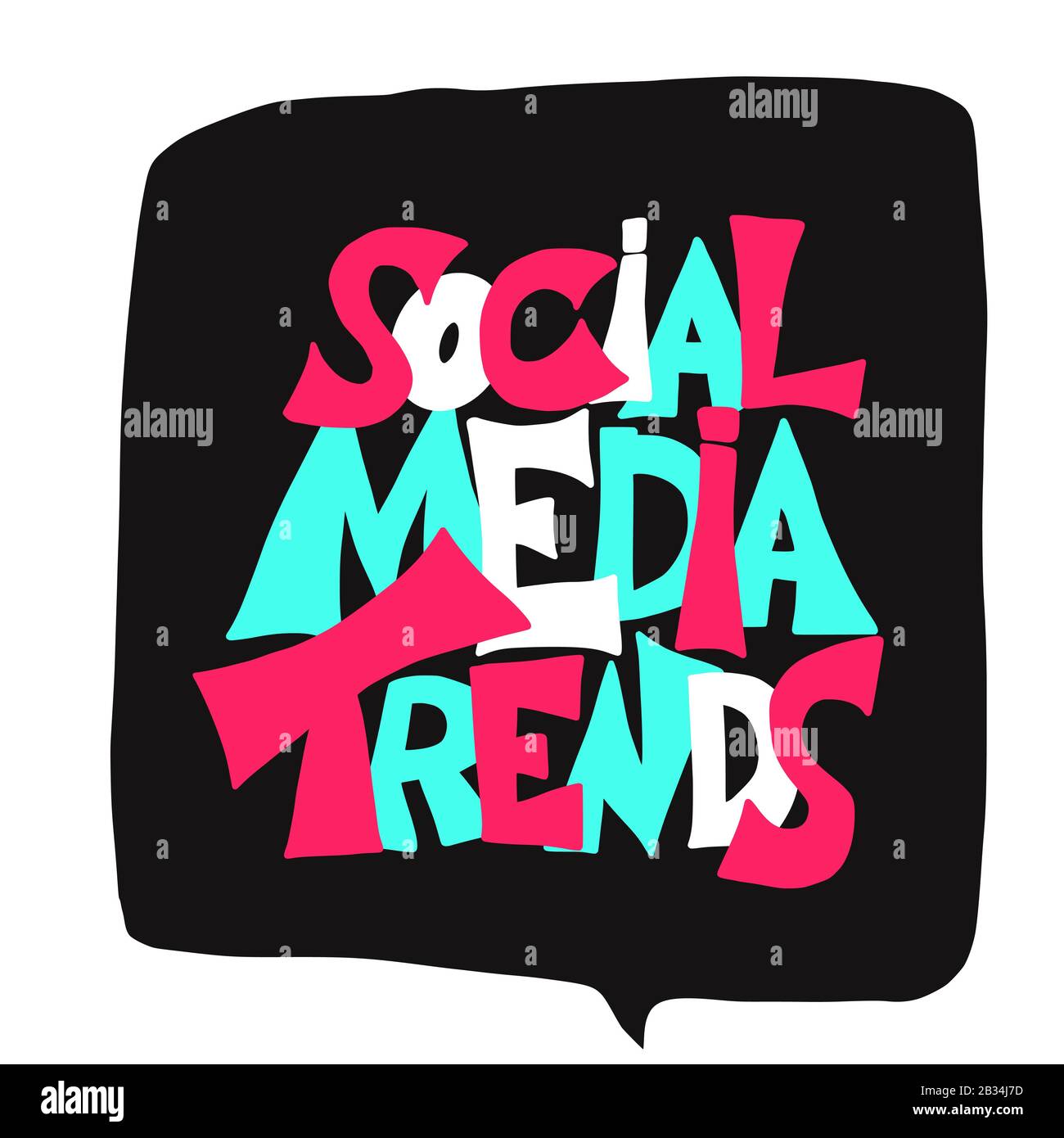 Social media trends quote emblem. Hand drawn message. Stylized title ...