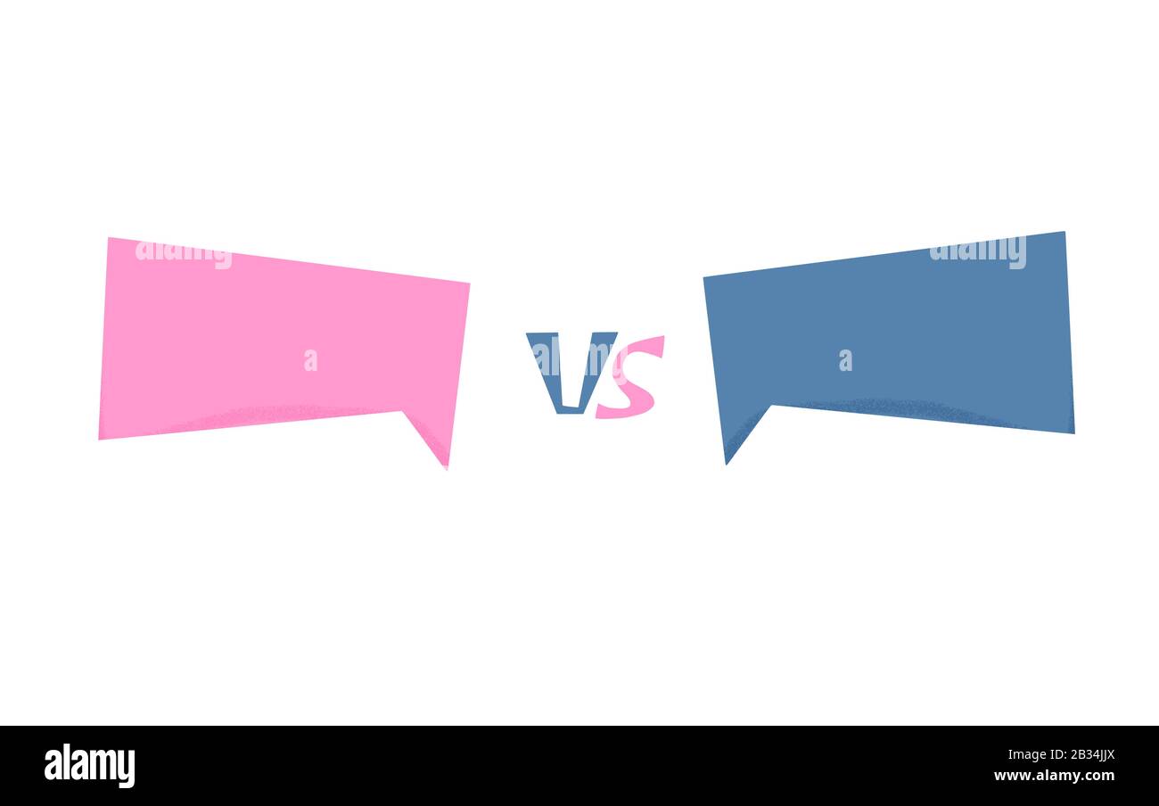 Versus. Stylized sign with empty speech bubbles. VS screen. Decorative ...