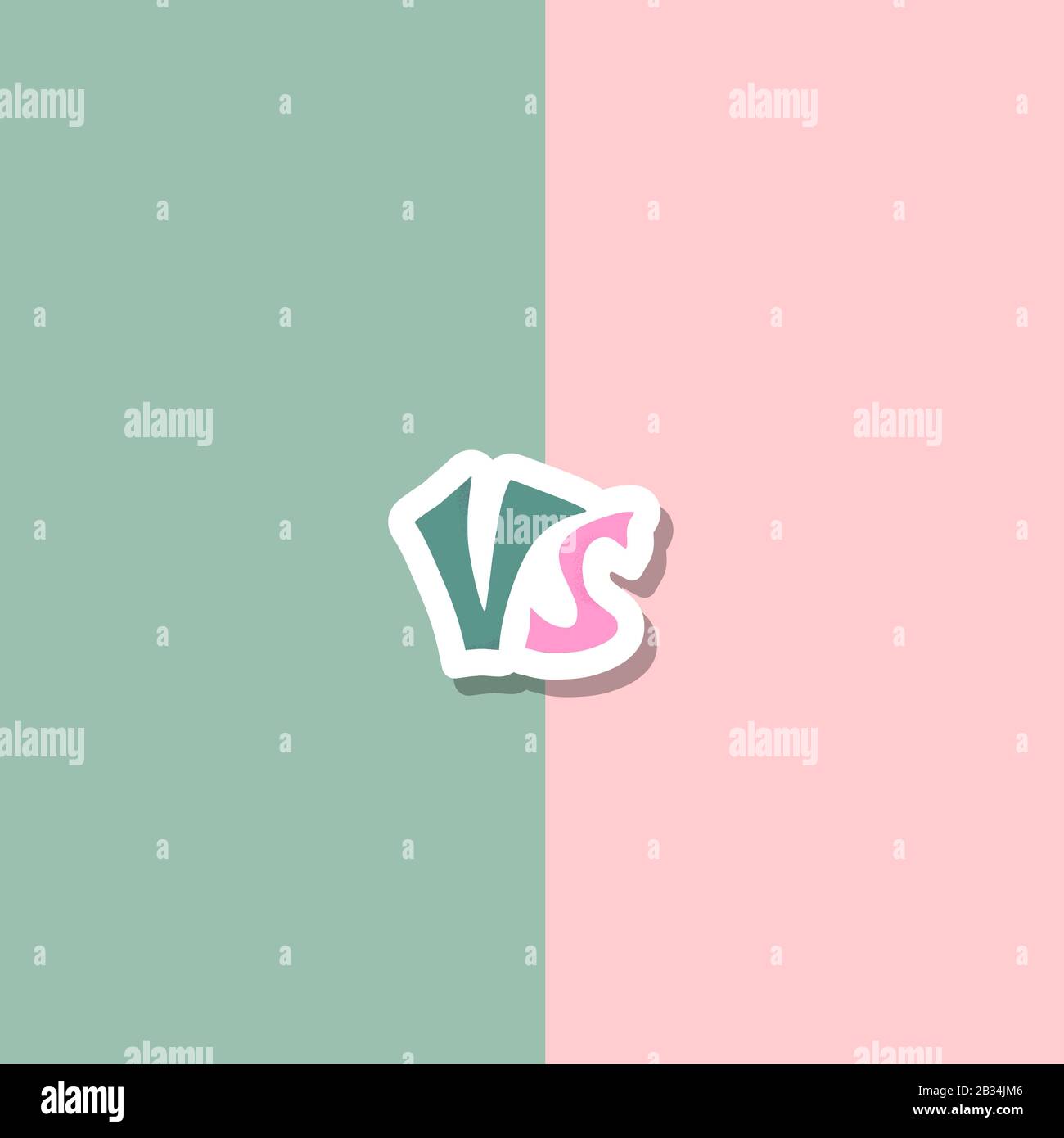 Versus sticker symbol with copy space. VS screen. Decorative battle ...