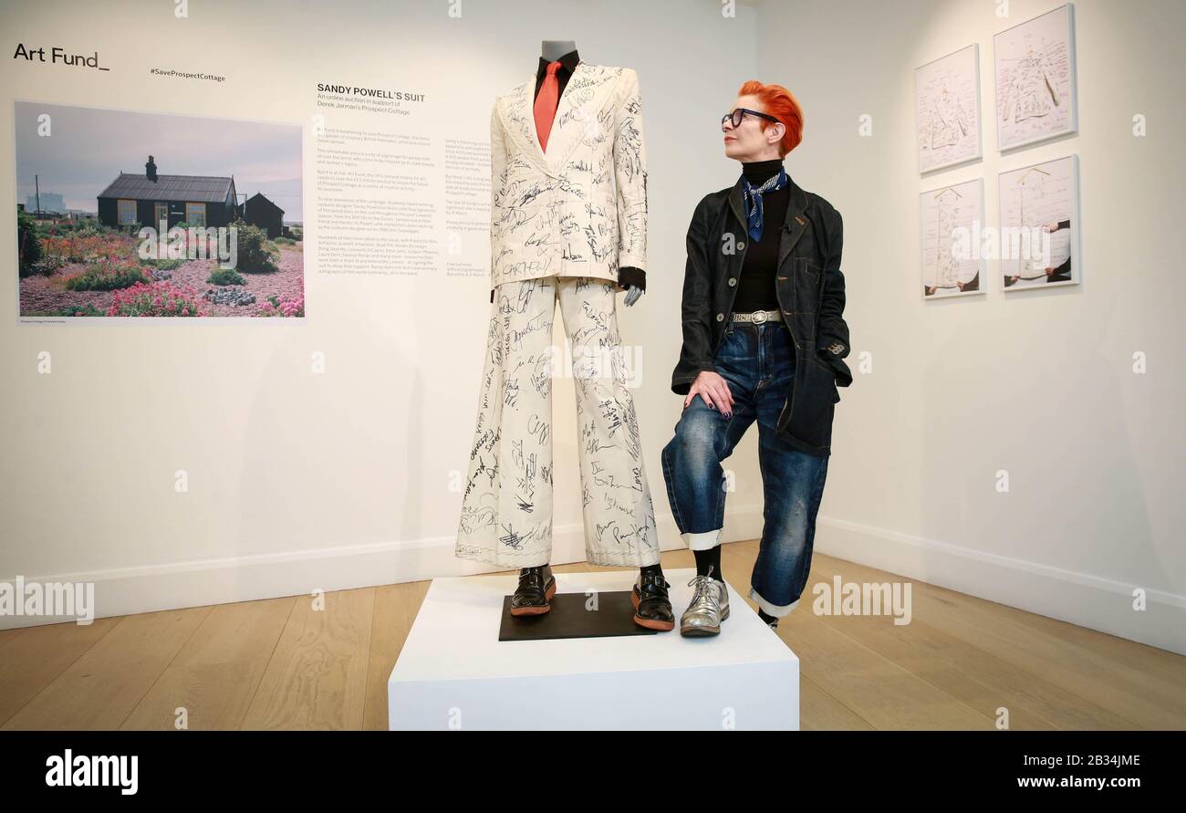 EDITORIAL USE ONLY Costume designer Sandy Powell with her 'Signed suit ...