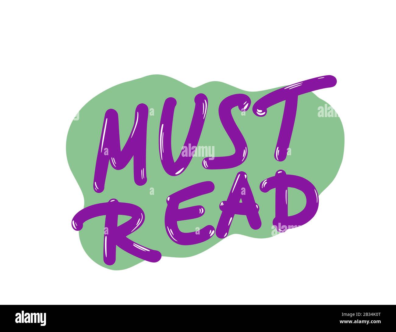 Must read text emblem. Stylized lettering. Hand drawn quote. Vector ...