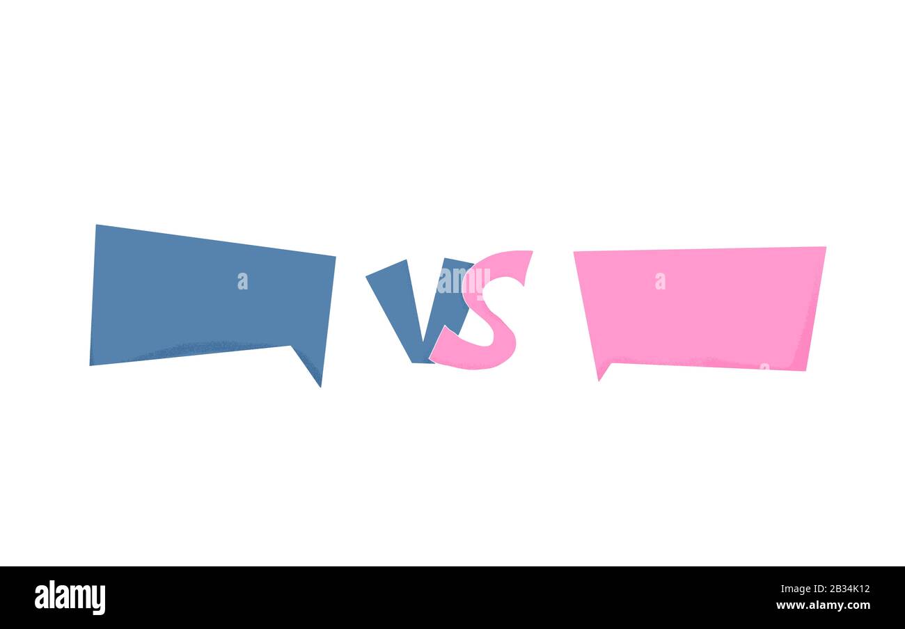 Versus sign with speech bubbles isolated on white background. VS screen ...
