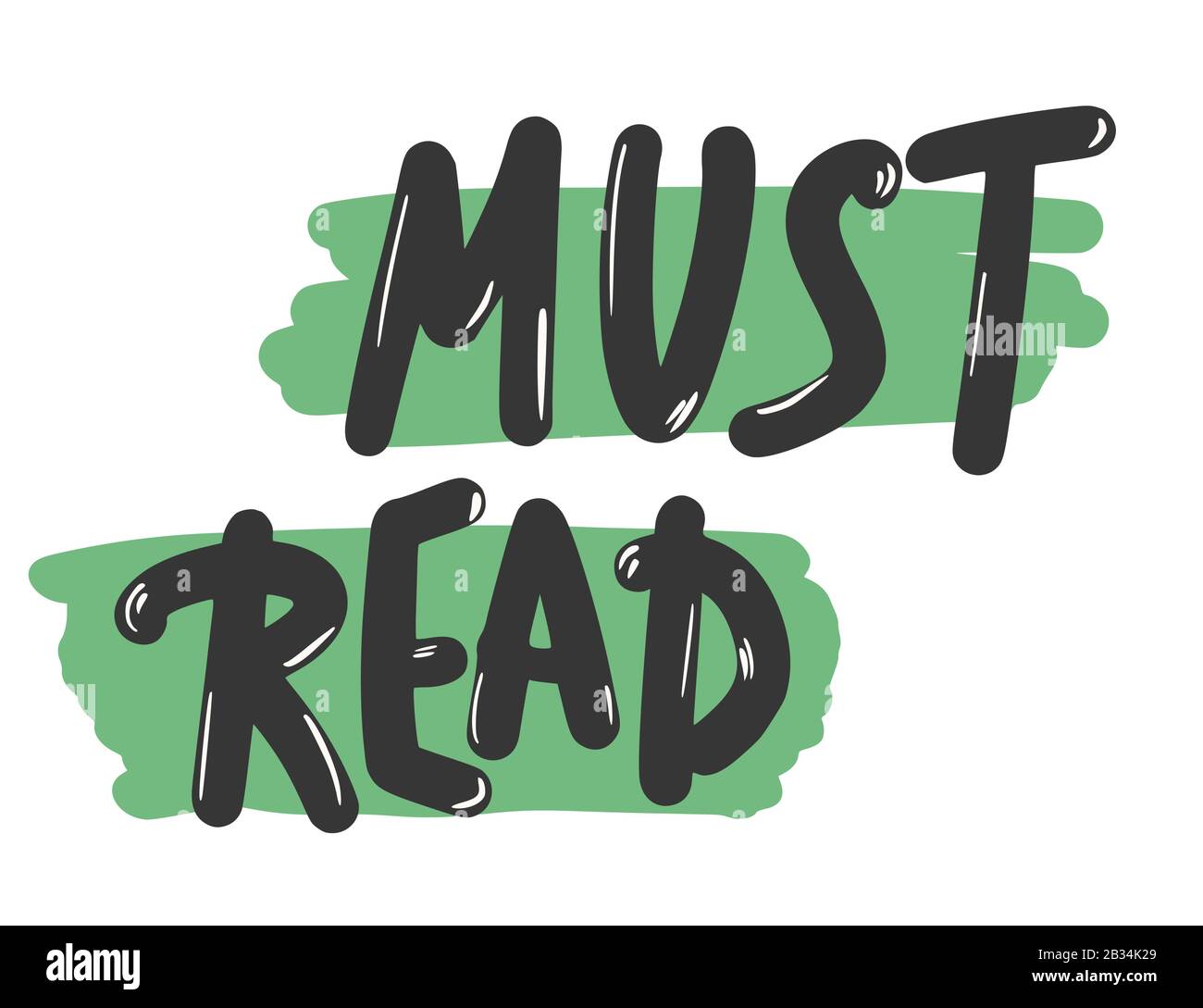 Must read text emblem. Stylized lettering. Hand drawn quote. Vector ...