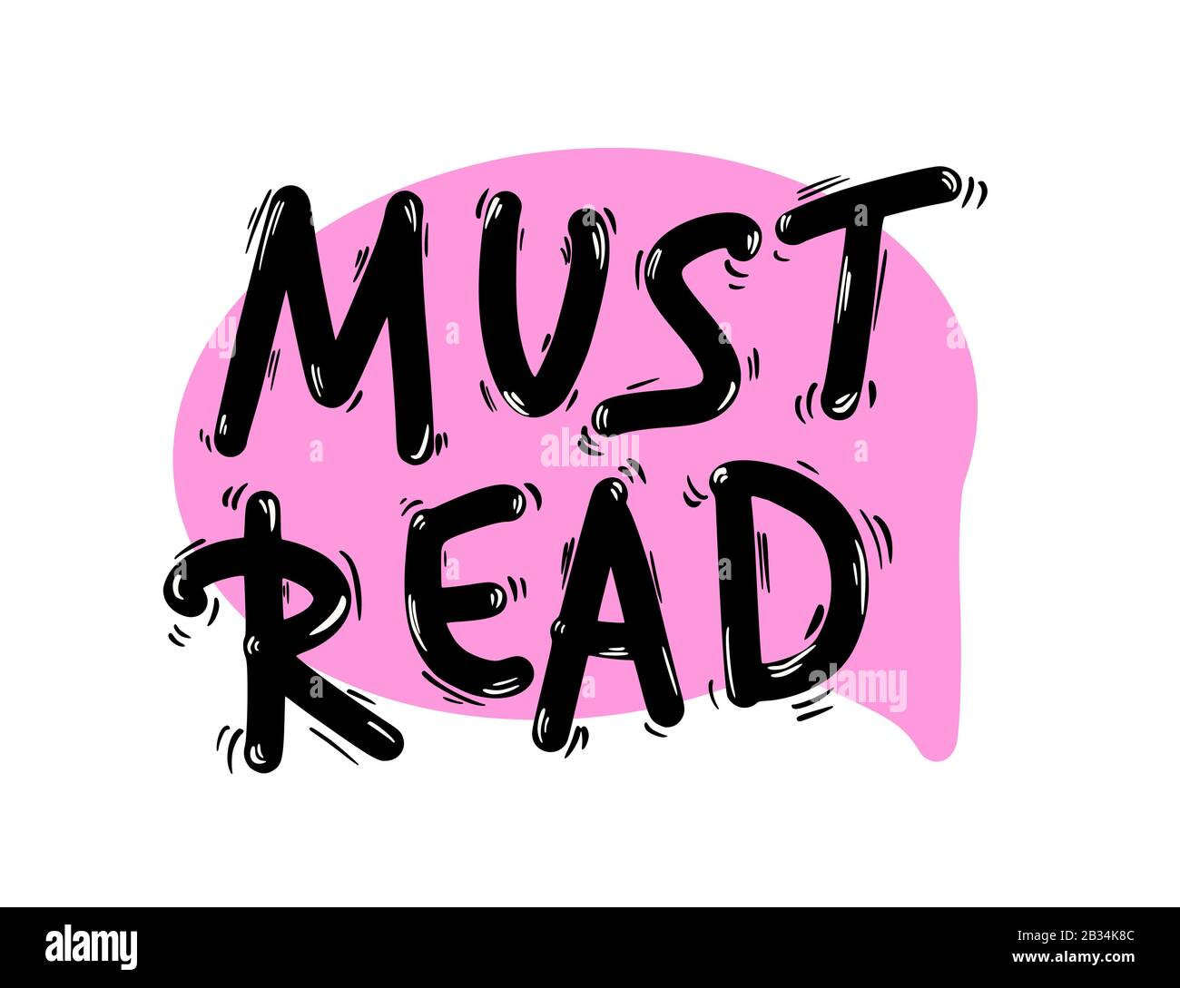 Must read text emblem. Stylized lettering. Hand drawn quote. Vector ...