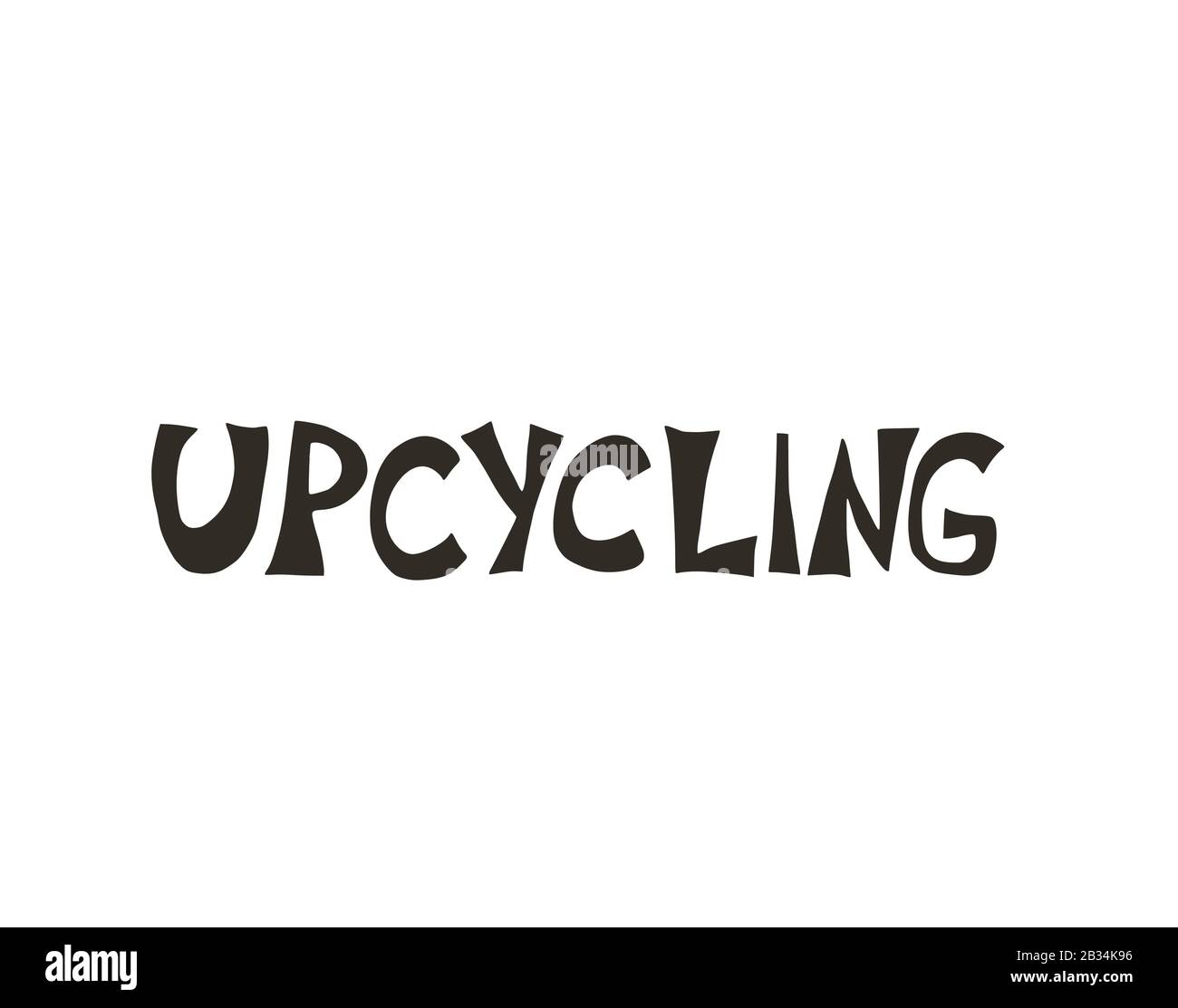 Upcycling hand drawn text. Lettering emblem. Reuse and upcycle hand ...