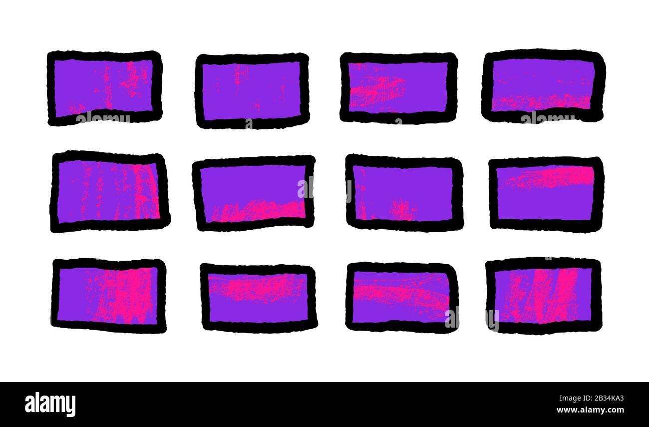 Set of frames. Bundle of hand drawn borders. Collection of decoration ...