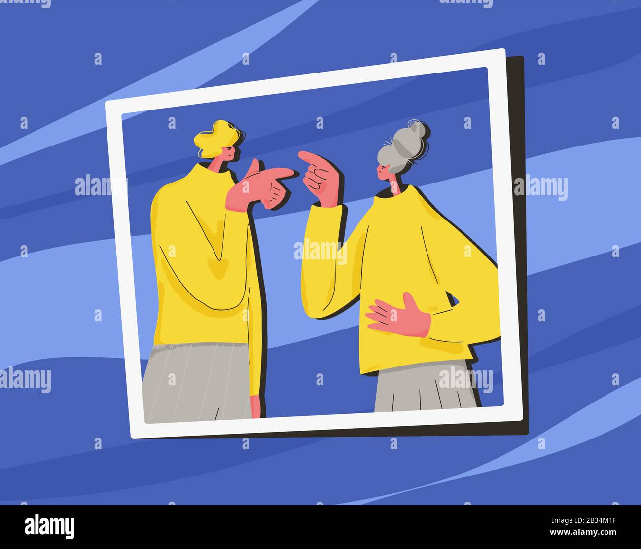 Conflict. Pair during argument. Quarrel concept. Bad relationship ...