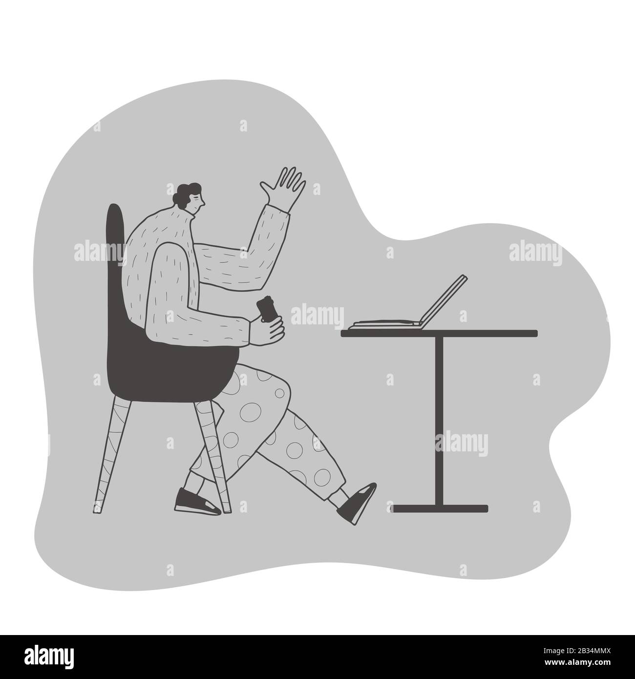 Online meeting. Interactive communication concept. Vector flat ...