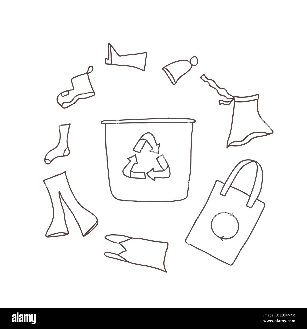 Recycle symbol. Recycling of clothes sign isolated on white background ...