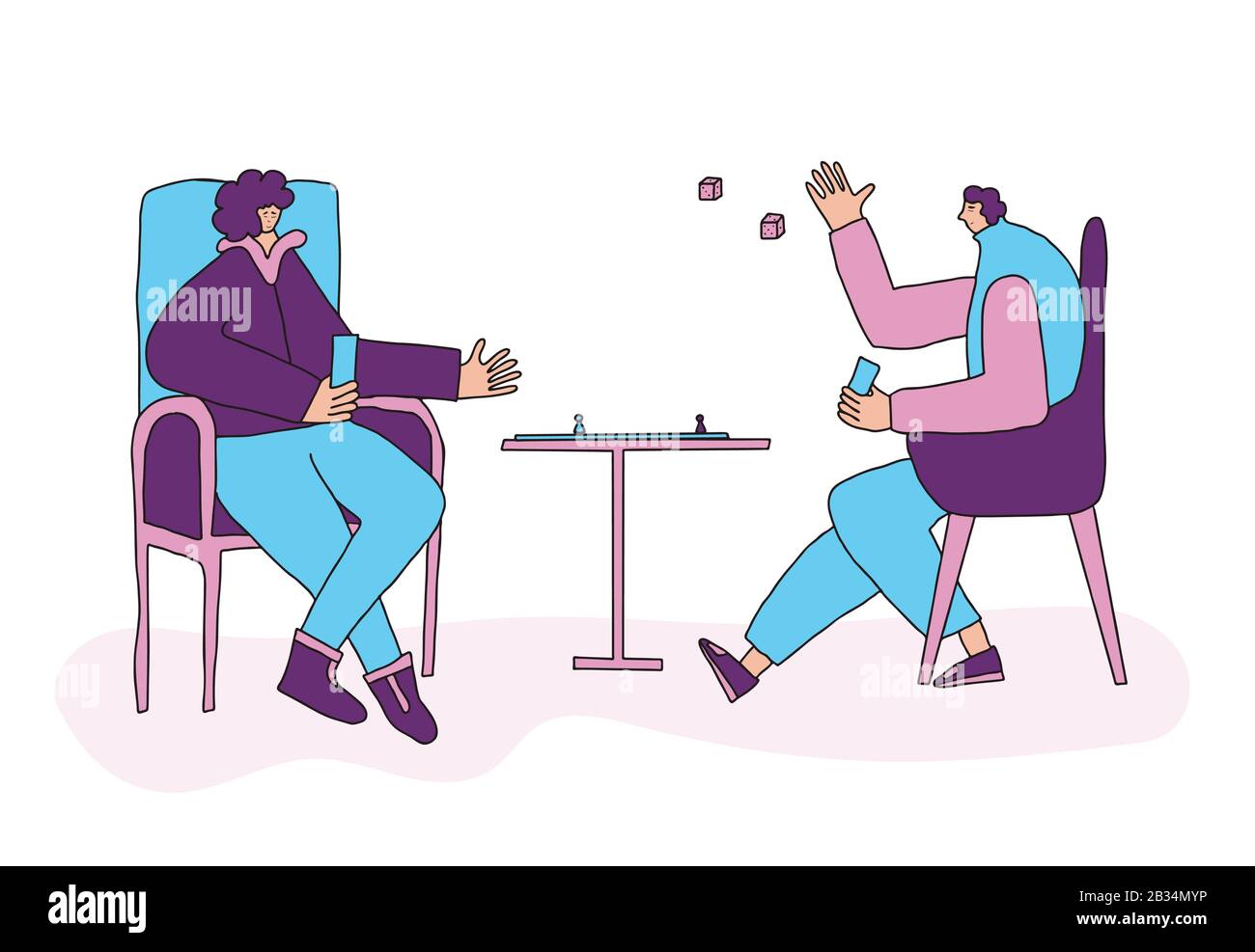 Board games concept. Adult persons sitting in the chair and playing ...