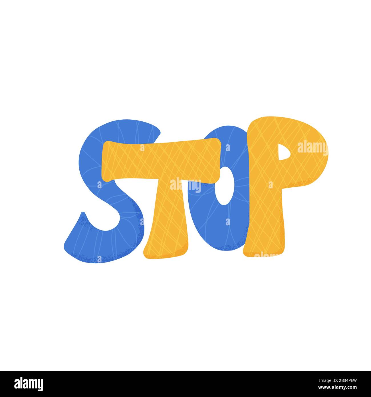 Stop text.Hand drawn lettering isolated on white background. Vector ...