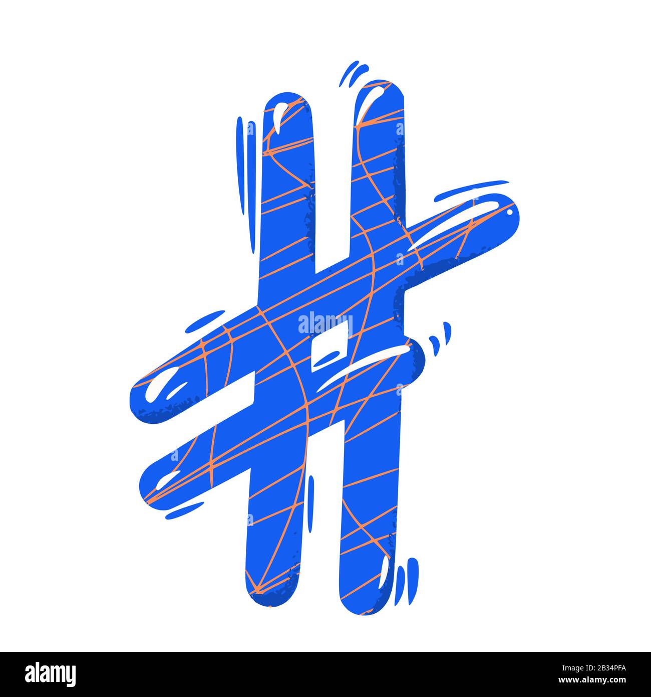 Hashtag or number sign isolated on white background. social media hash ...