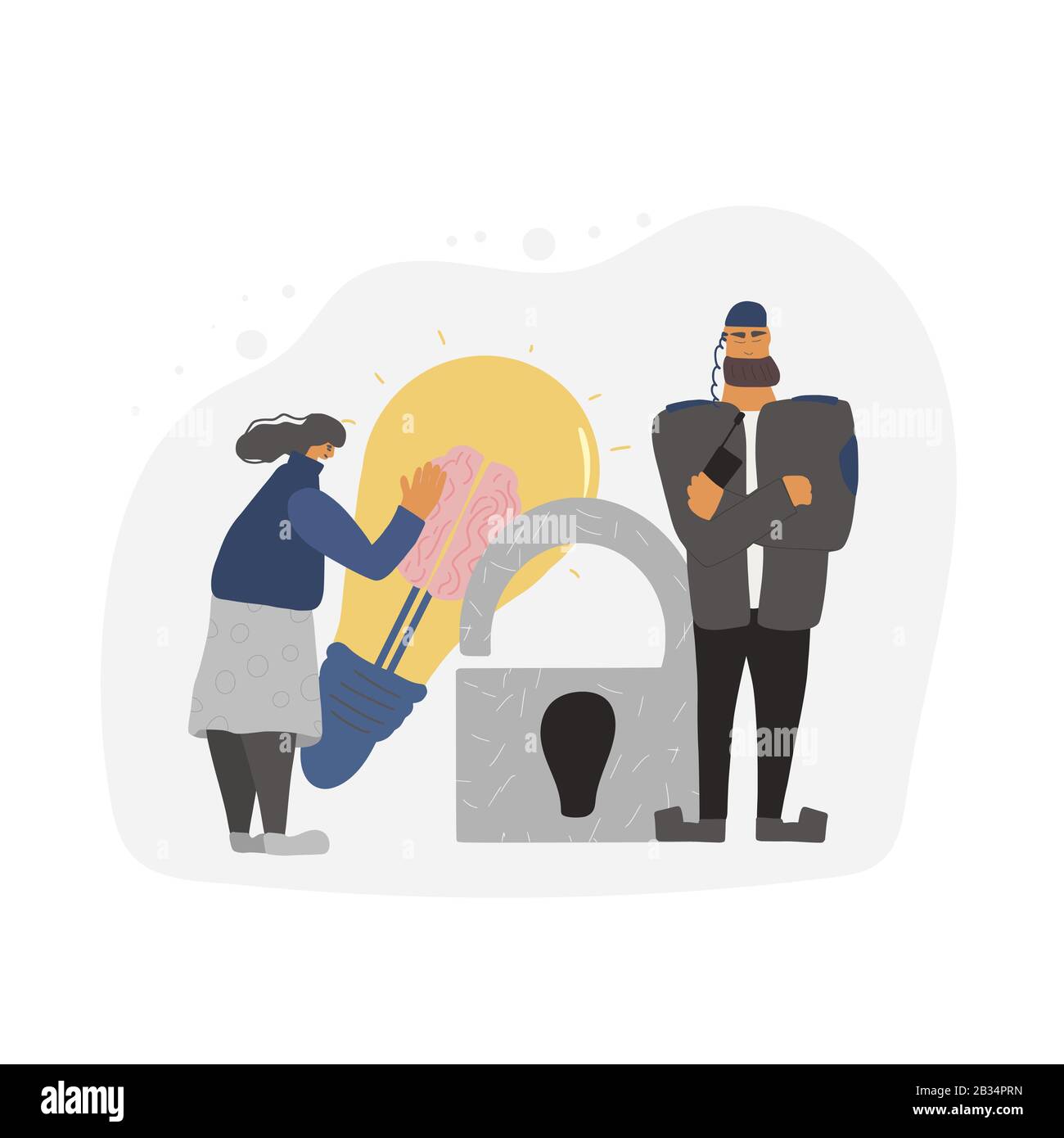 Security guard standing with arms crossed. Man wearing in a guards ...