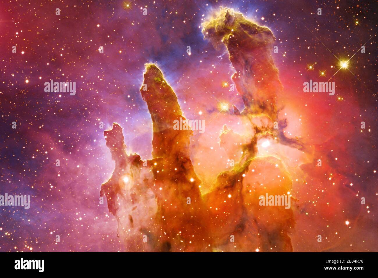 Cluster of stars in deep space. Milky way galaxy. Elements of this ...