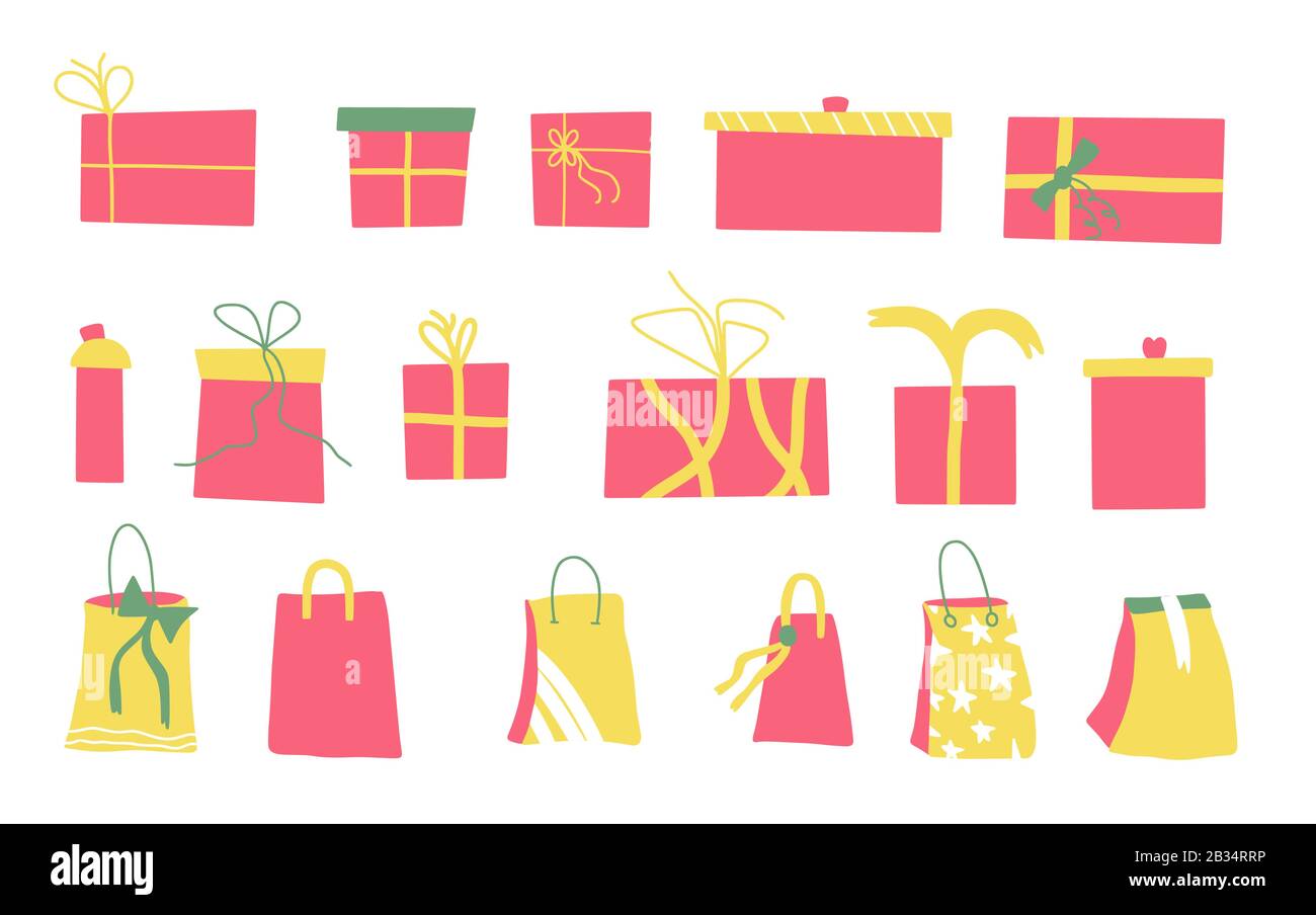 Gift boxes set isolated on white background. Giftware collection ...