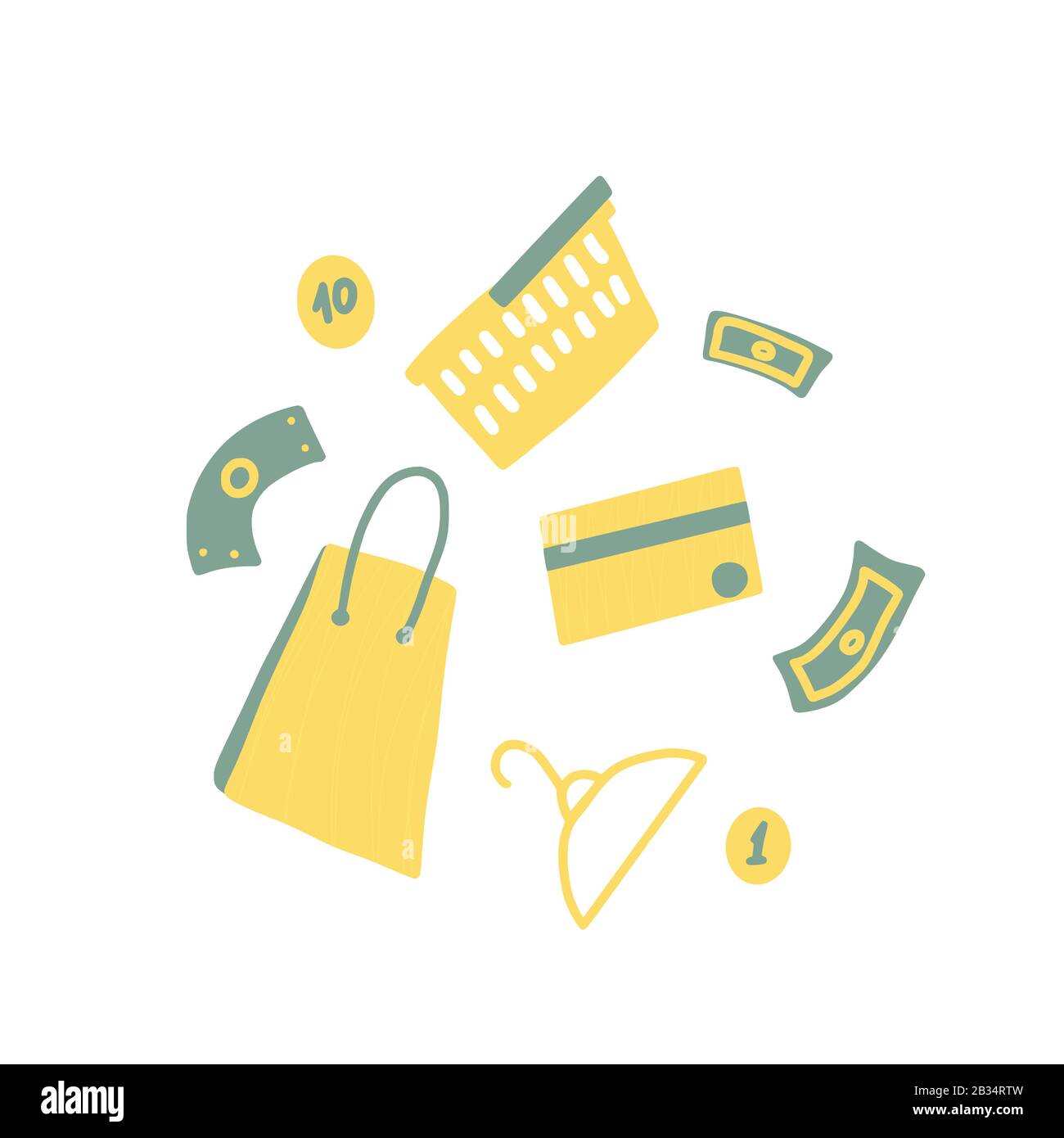 Sale emblem. Retail symbols in round composition. Vector illustration ...