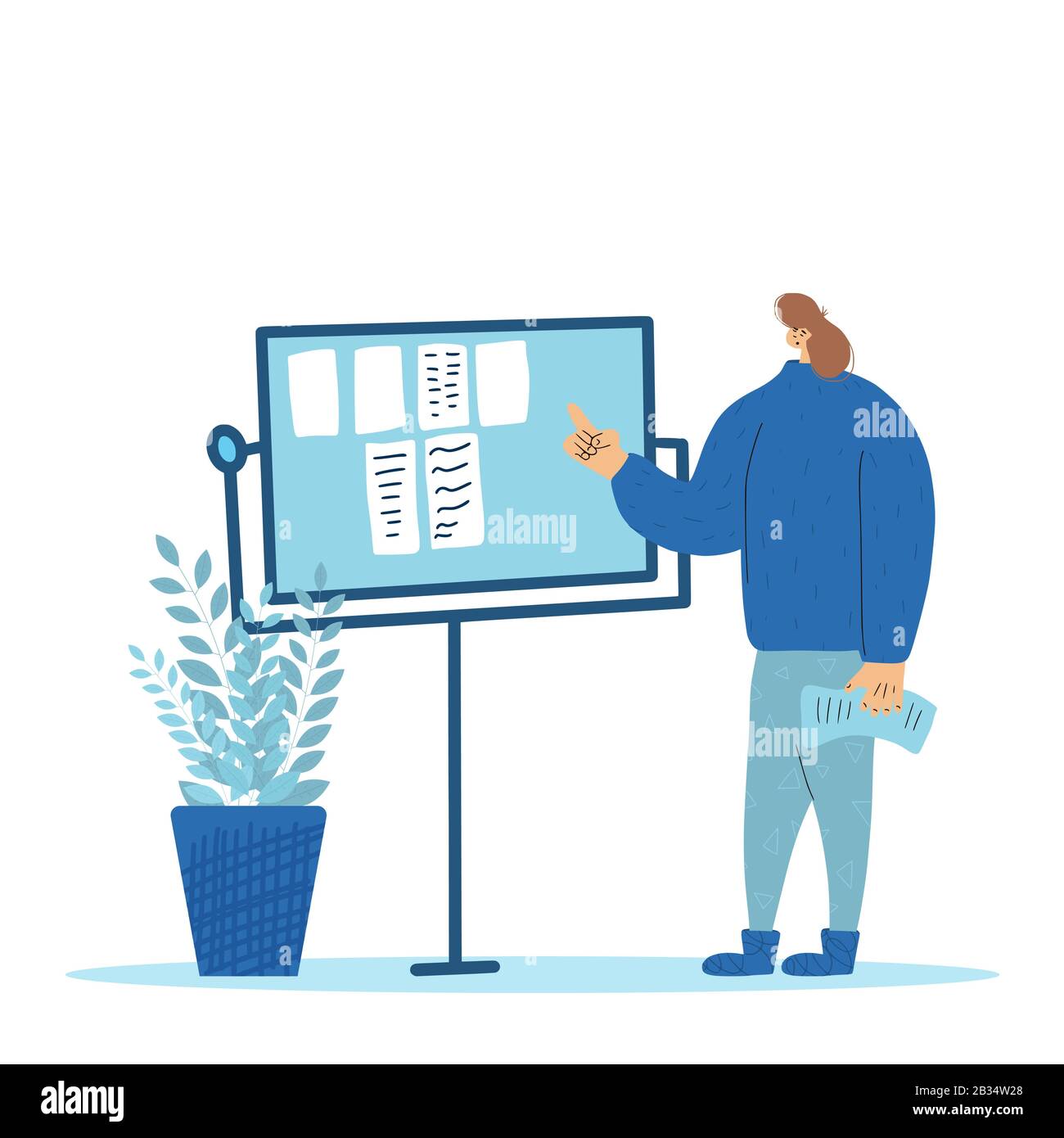 Student Giving A Presentation Cartoon