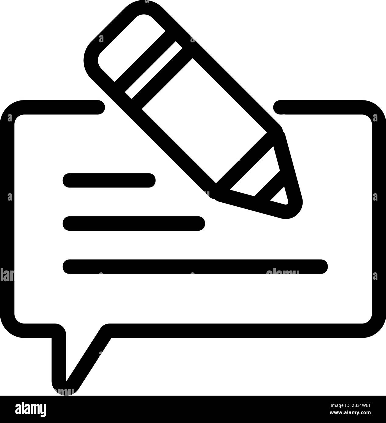 pencil, message icon vector. Isolated contour symbol illustration Stock ...