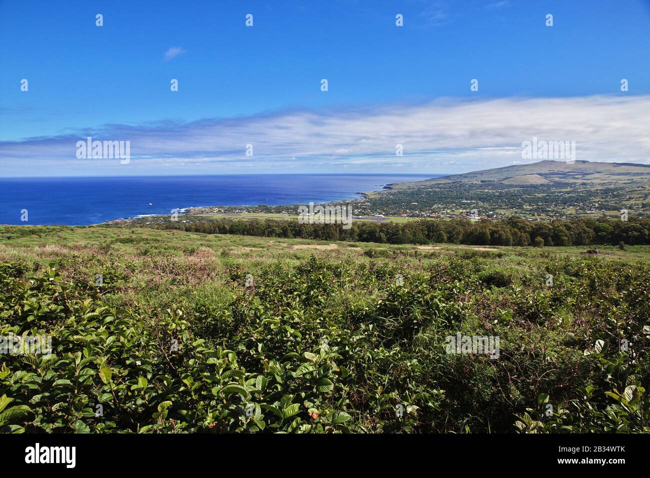 Rapa Nui. The view on Hanga Roa, Easter Island, Chile Stock Photo - Alamy