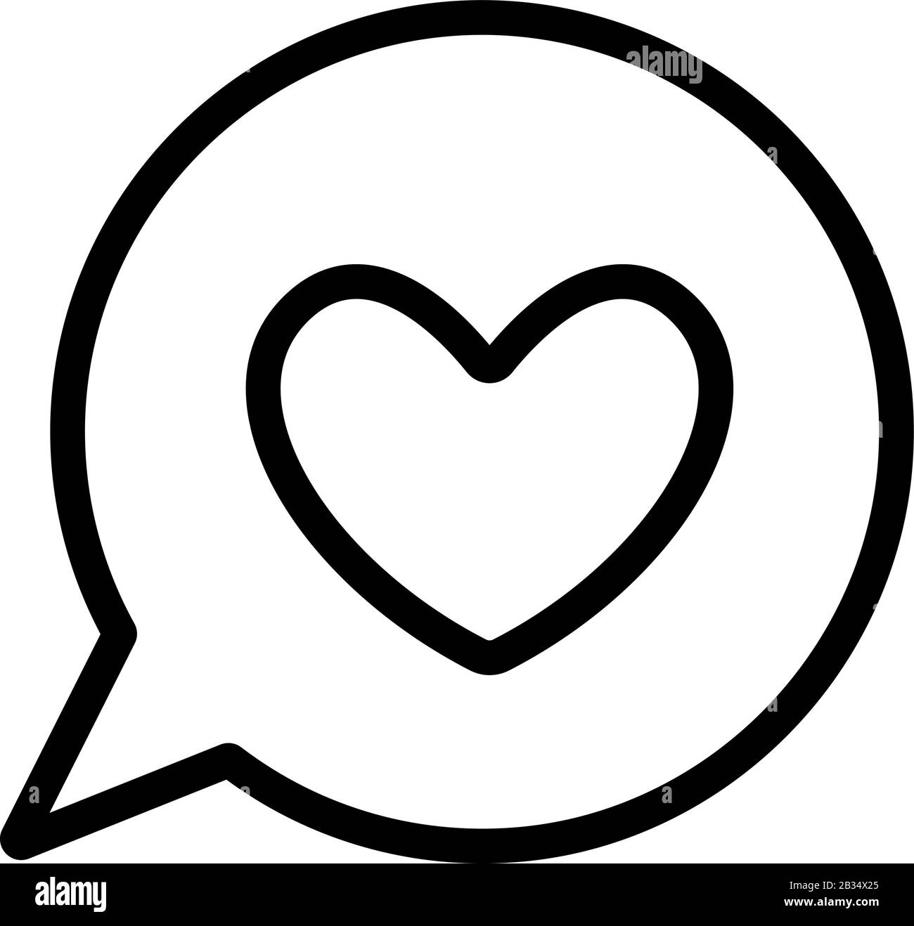 heart, message icon vector. Isolated contour symbol illustration Stock ...
