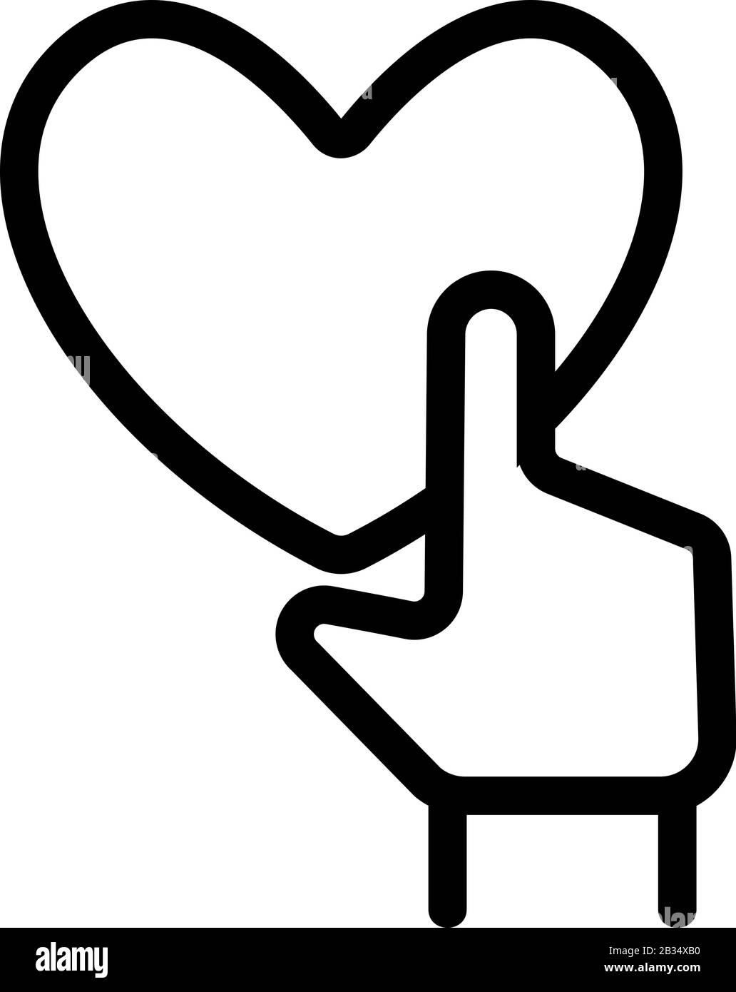 hand, heart, score icon vector. Isolated contour symbol illustration ...
