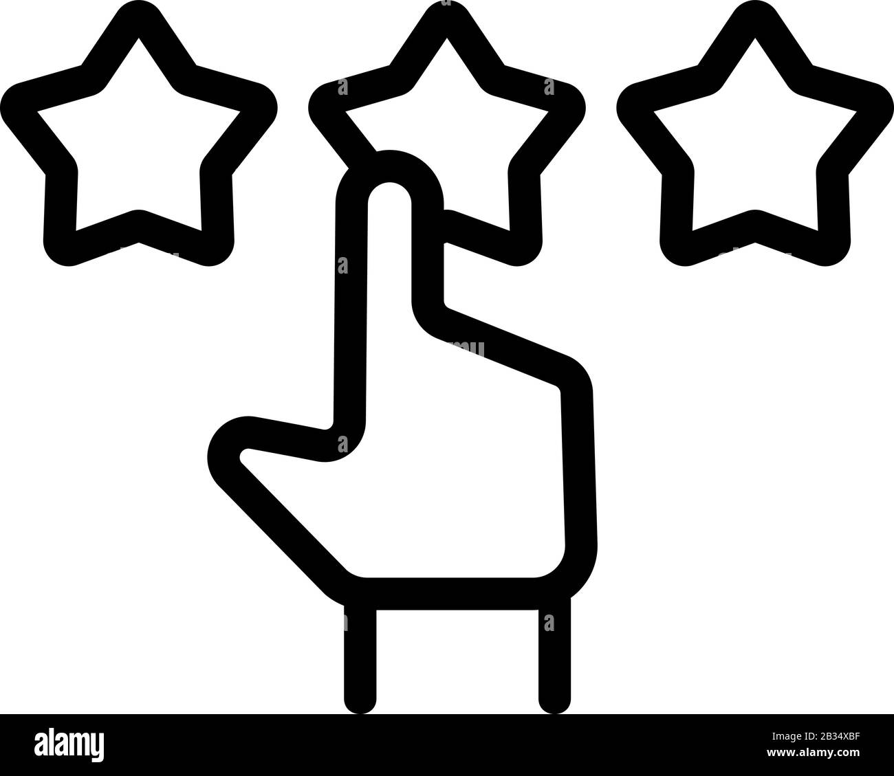 hand, star icon vector. Isolated contour symbol illustration Stock ...