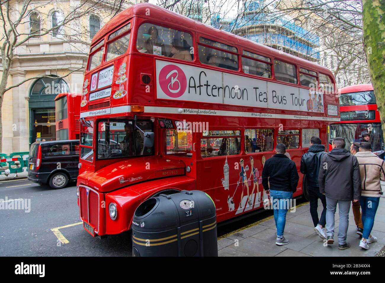Two store bus at London Stock Photo - Alamy