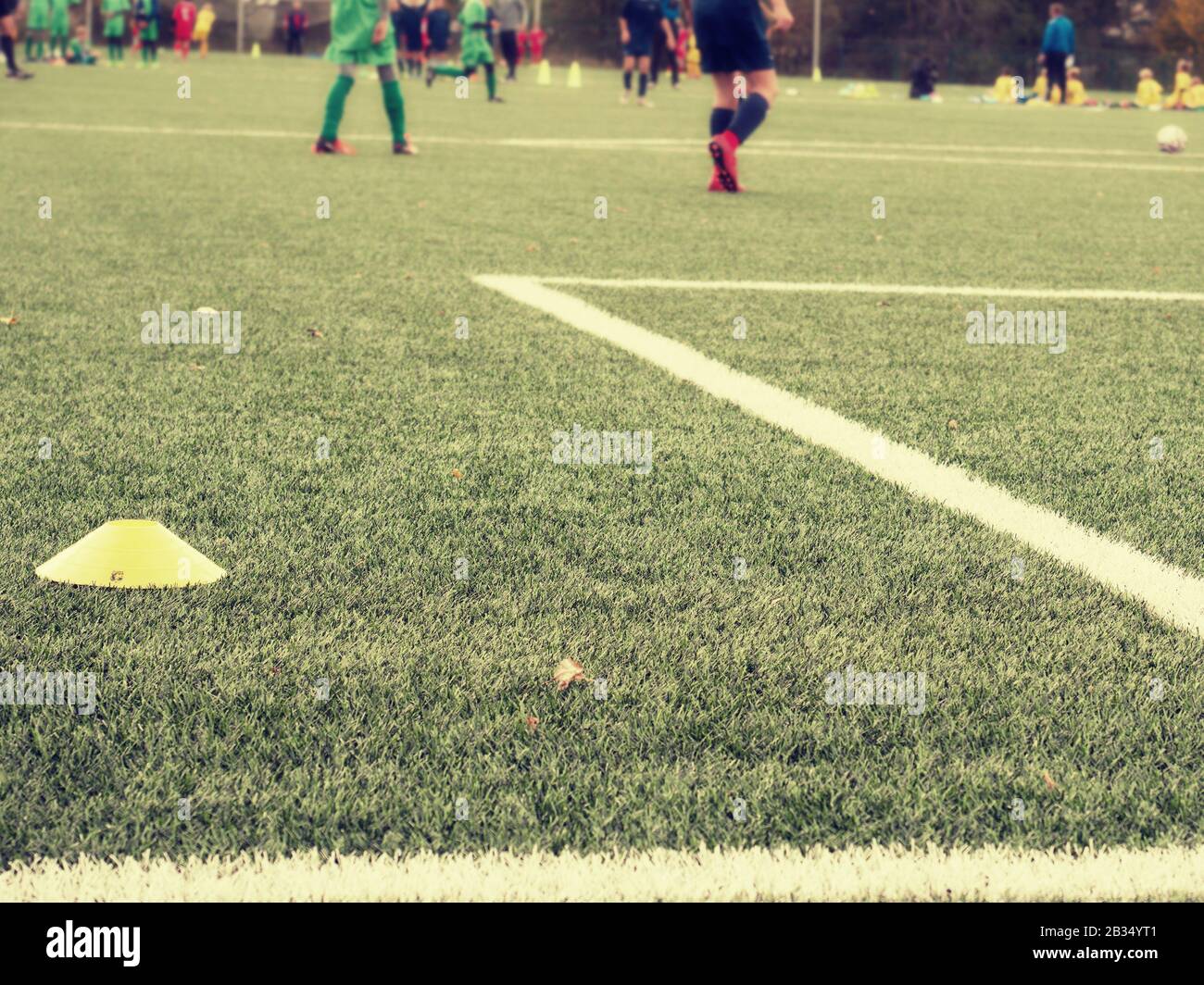 Traditional Football Field Turf with lines Stock Photo - Alamy