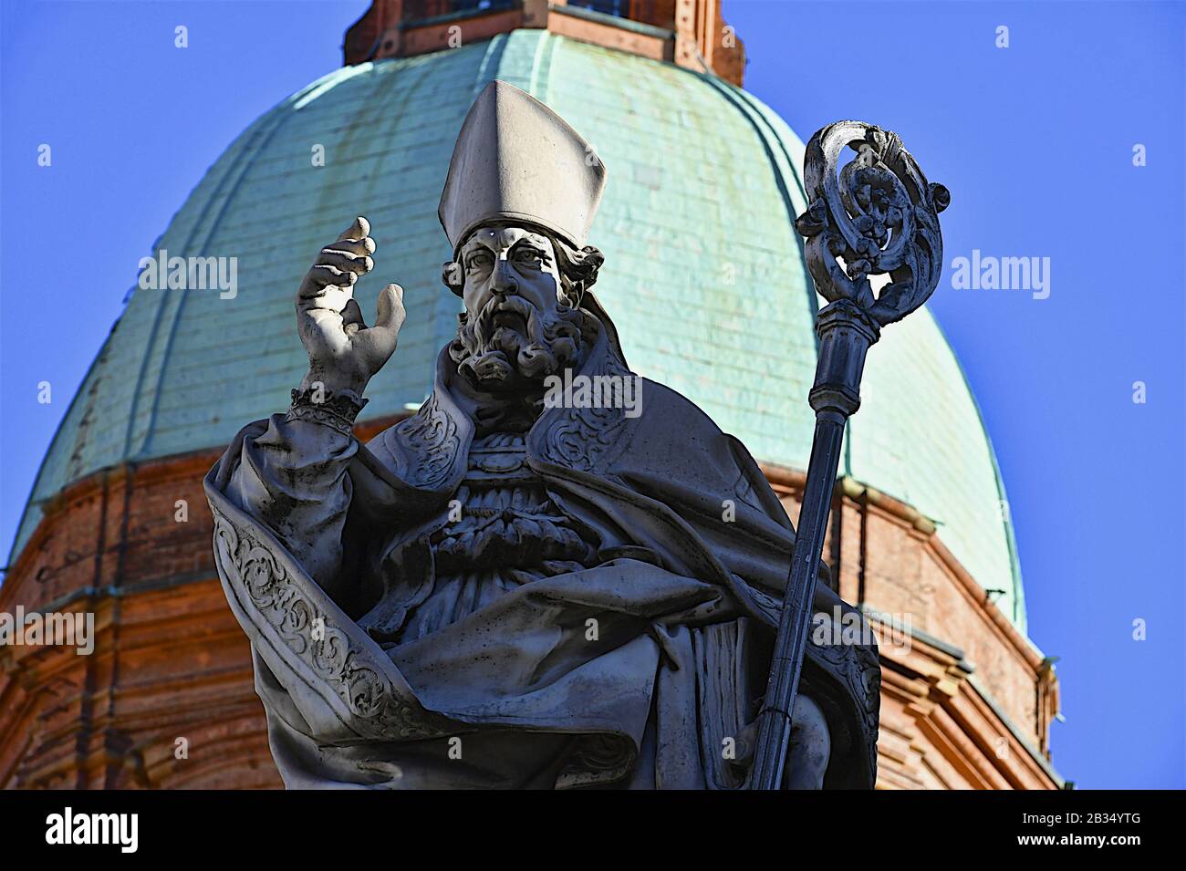 Statue of Saint Petronius Bologna Emilia-Romagna Italy Stock Photo - Alamy