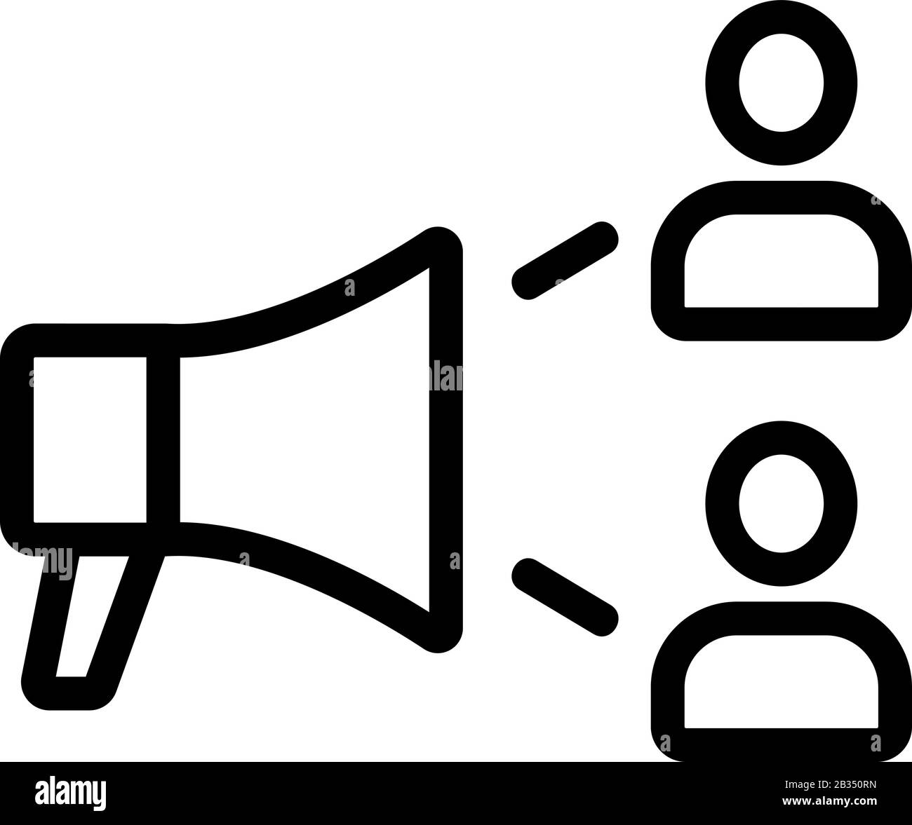 megaphone and referral icon vector. Isolated contour symbol ...
