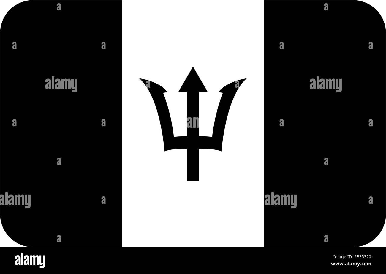 barbados flag icon illustrated in vector on white background Stock ...