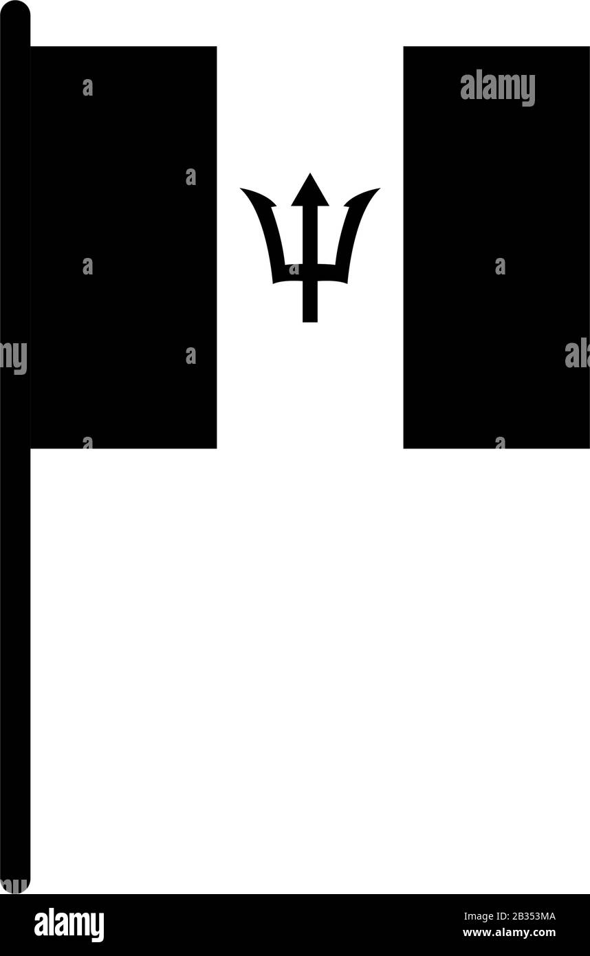 barbados flag icon illustrated in vector on white background Stock ...